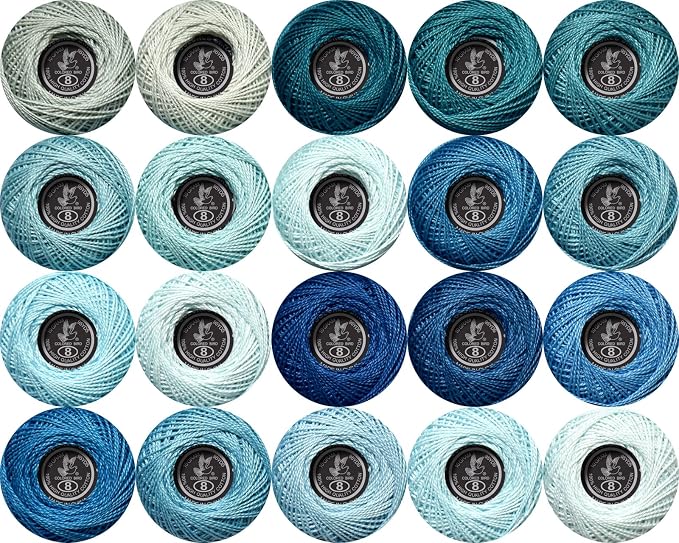 Amazon.com: Soft 20 Colors Classic Crochet Thread 20 Pack,100% Cotton ...