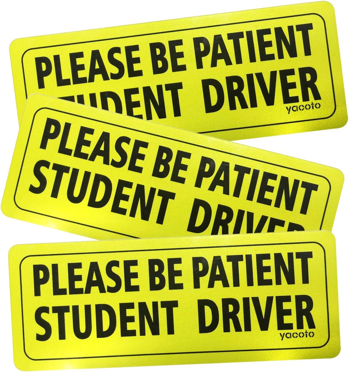 Amazon.com: Yacoto 3 Pcs Student Driver Magnet Safety Sign Vehicle ...