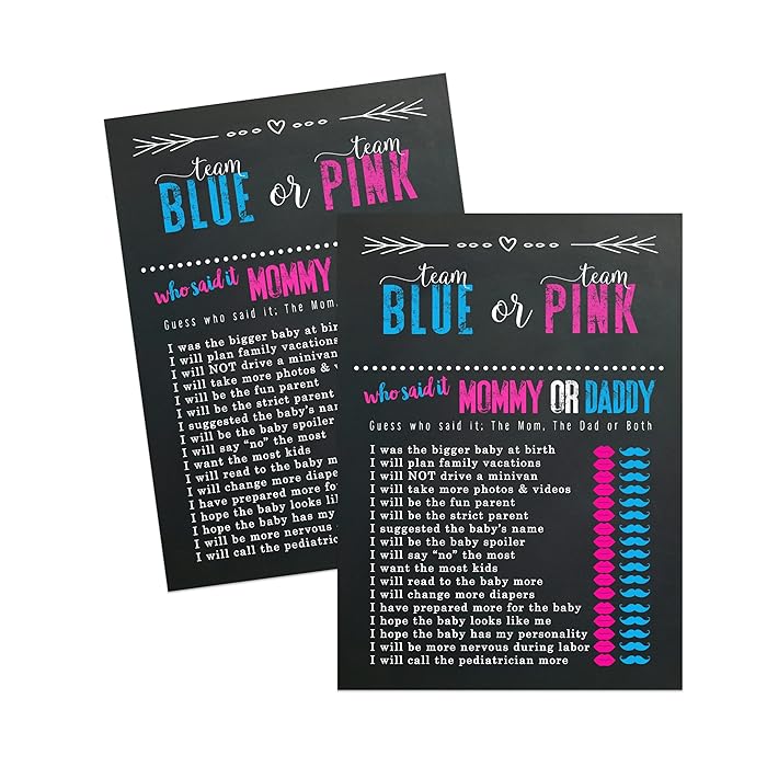 Buy Gender Reveal Mommy or Daddy Game 25 Pack Guess Who Know Parents ...