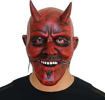 Amazon.com: xiuyou Devil Mask Halloween Scary Clown Mask Horror Demon ...