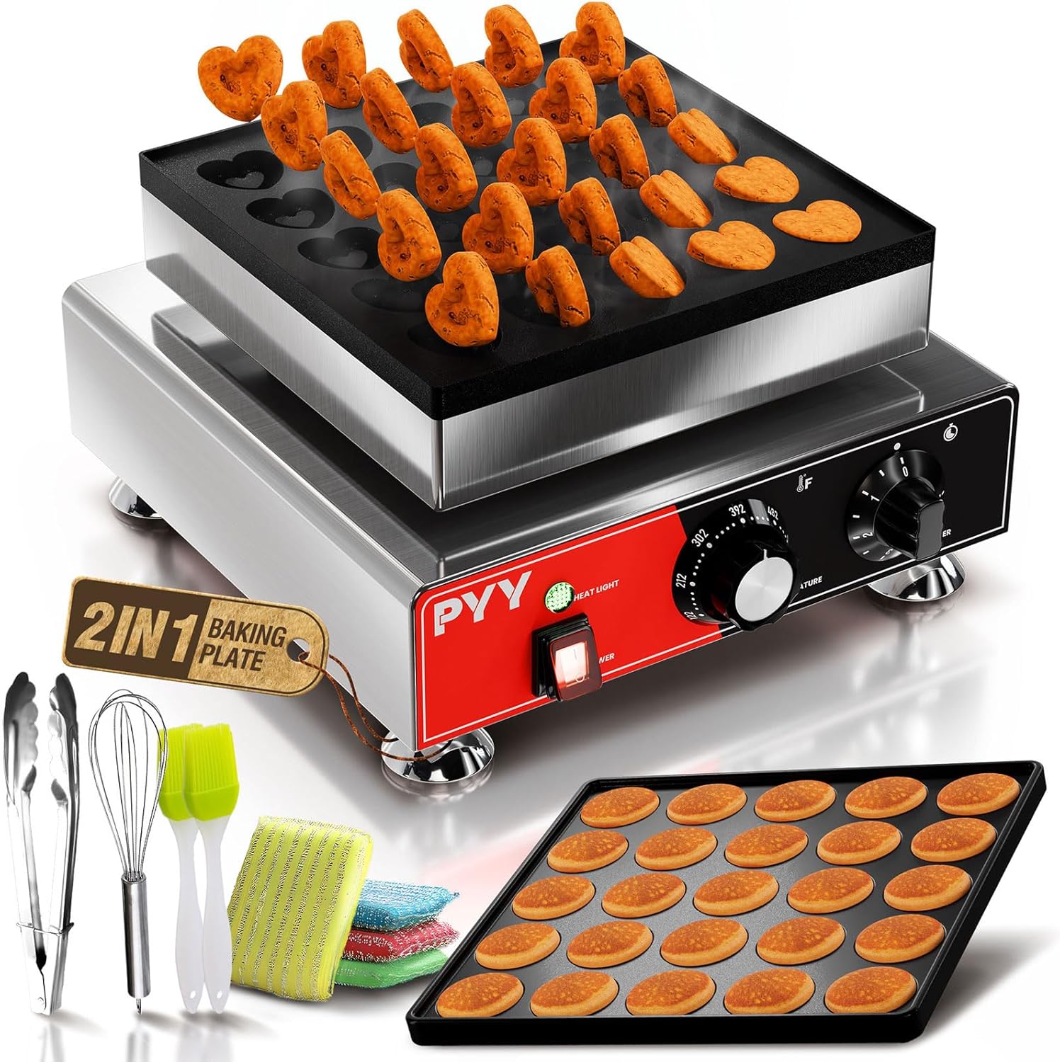 Amazon.com: PYY Mini Pancakes Maker Machine - 25pcs Electric Mini ...