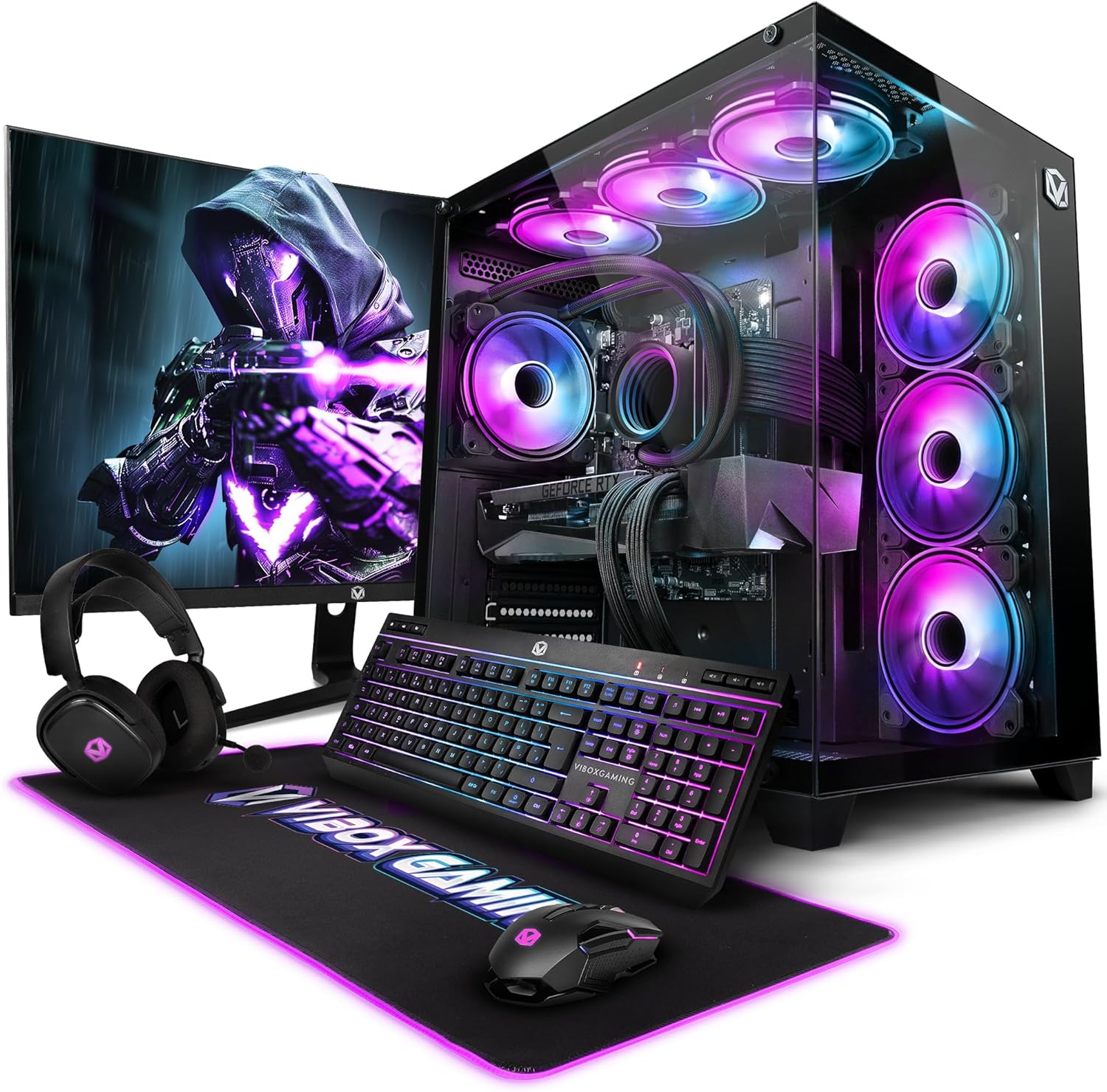 Vibox IX-537 Gaming PC Set Komplett • Monitor 27 Zoll • AMD Ryzen 7 9800X3D 5,0GHz • Nvidia RTX ...