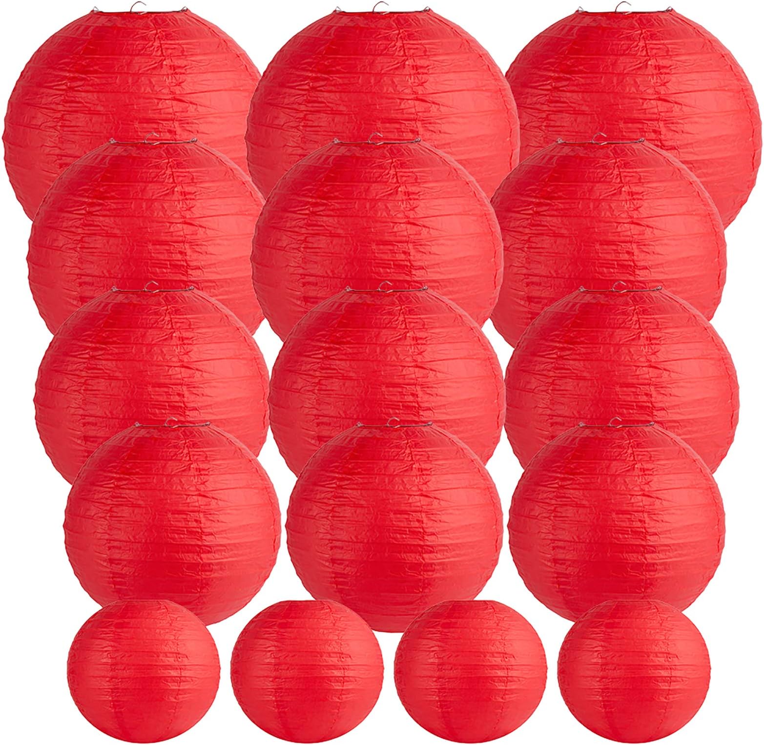 Amazon.com: BESKIT 16 Packs Paper Round Lanterns Party Hanging Lanterns ...