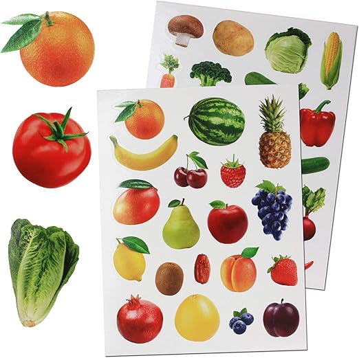 Amazon.com: Royal Green Fruits & Vegetables Stickers for Arts and ...