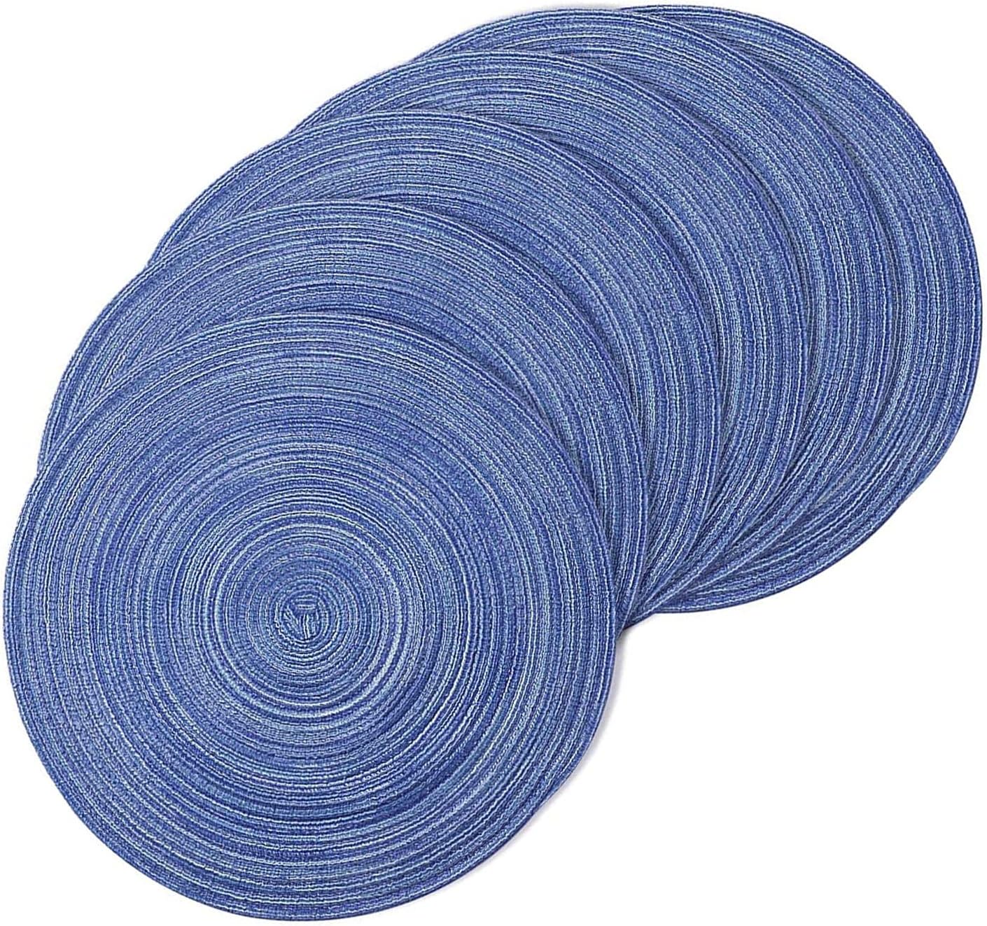 Amazon.com: Atiming Round Placemats Set of 6 Washable Blue Round ...
