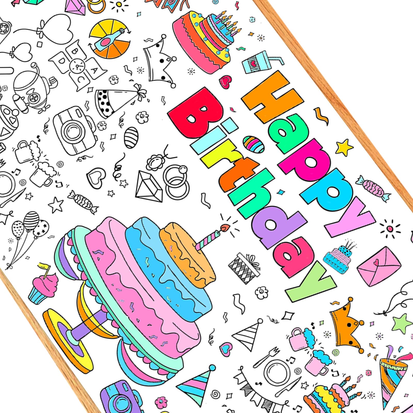 Snapklik.com : Happy Birthday Coloring Poster, 72 X 30 Inch Giant ...