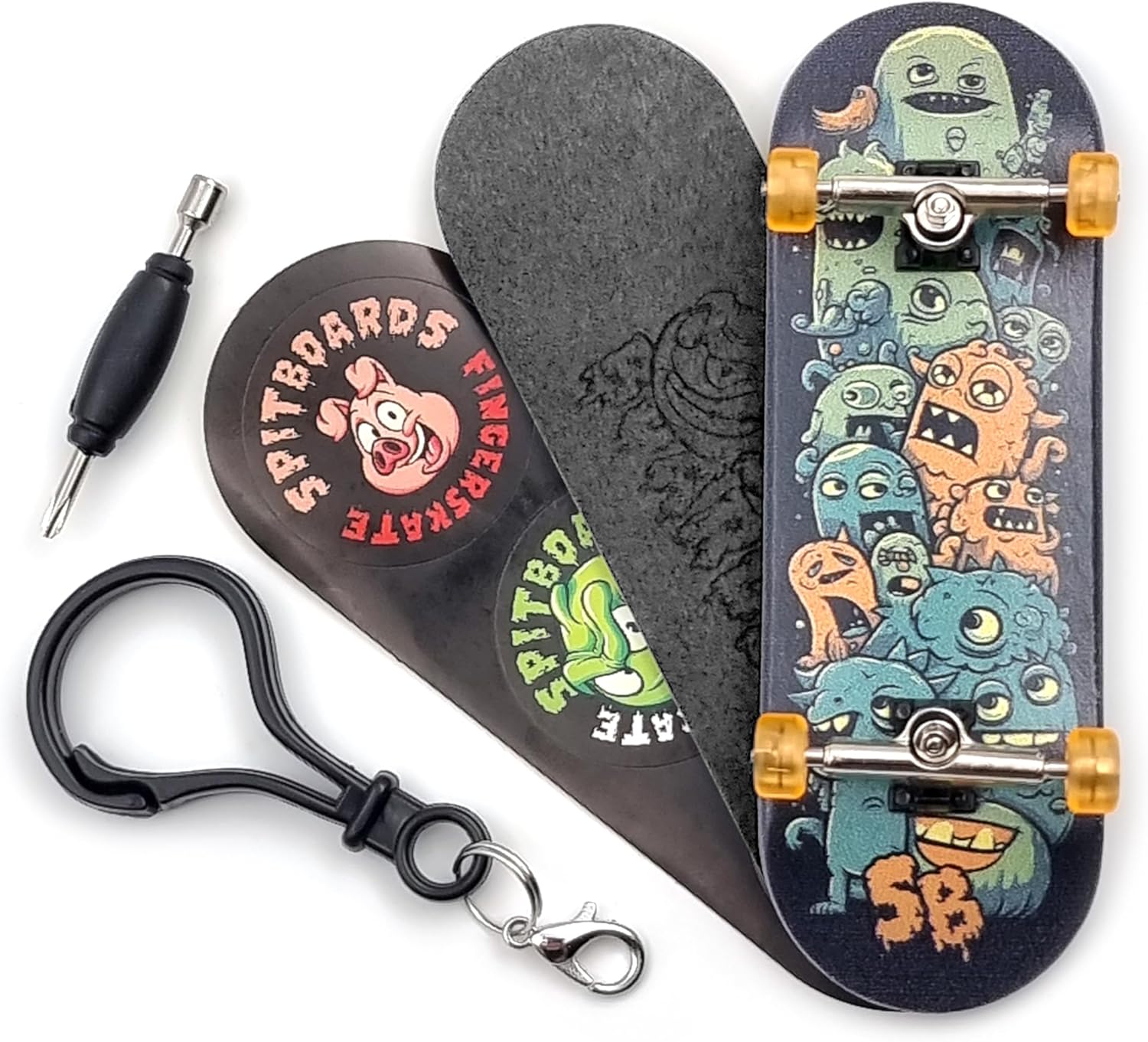 Amazon.com: SPITBOARDS® 32 x 96 mm Fingerboard Complete Wood Set-Up ...