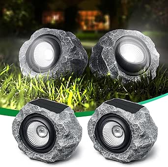 DGSCAK Solar Rock Lights Outdoor (2pcs), Solar Spotlights Waterproof ...