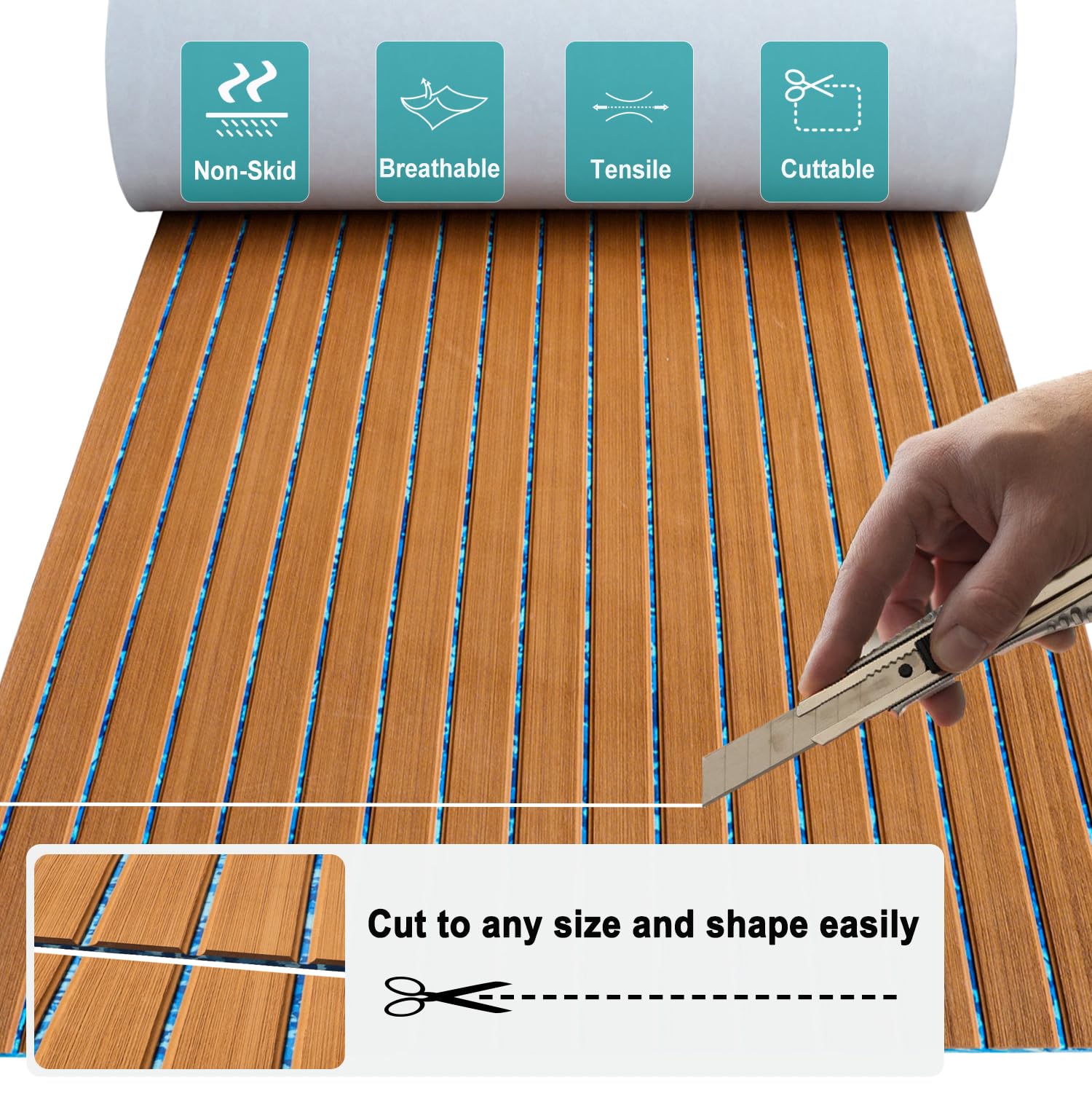 Snapklik.com : Boat Flooring EVA Foam Boat Decking Sheet Faux Teak ...