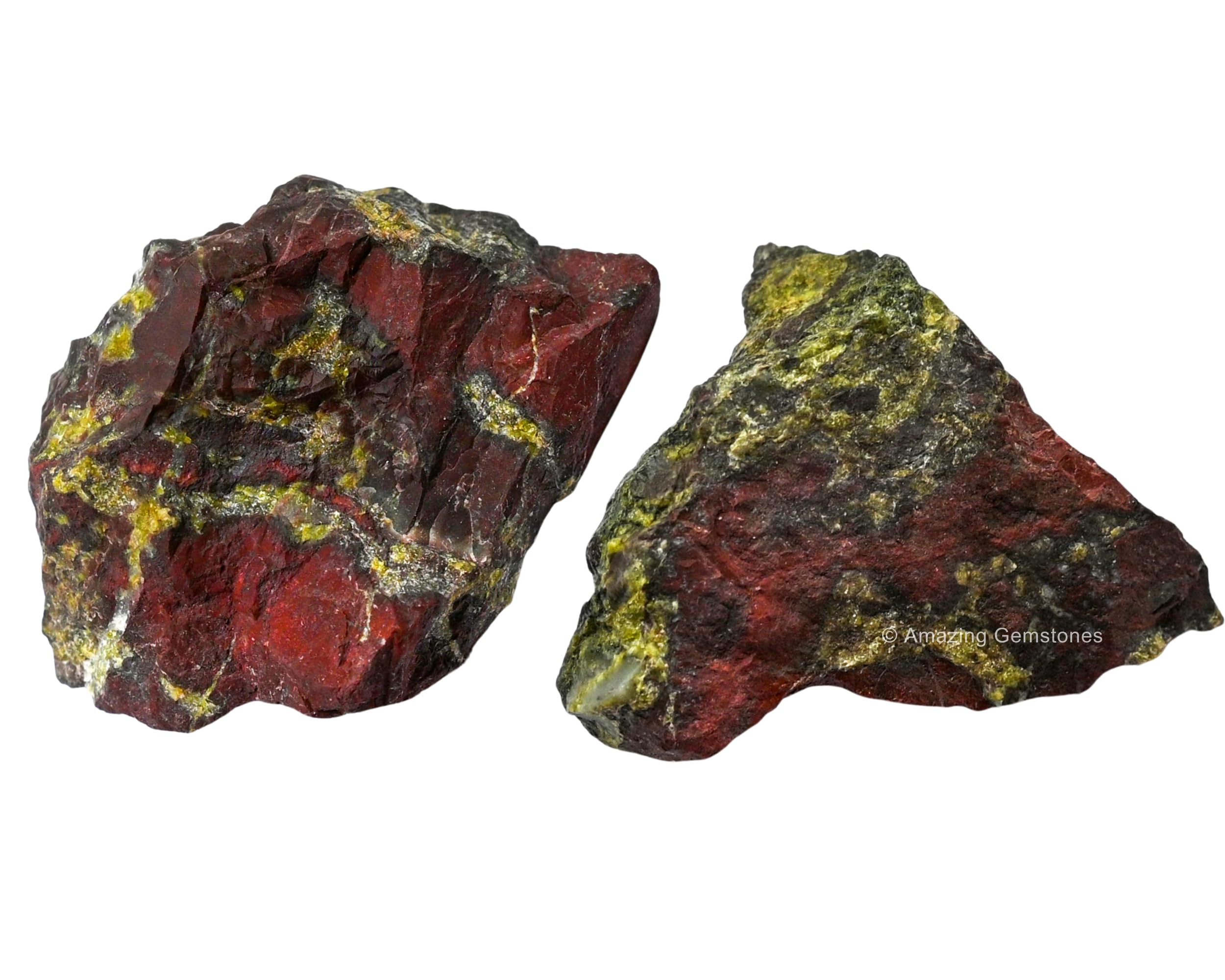 Amazon.com: 2 Pieces Dragon Bloodstone Raw Crystals and Healing Stones ...