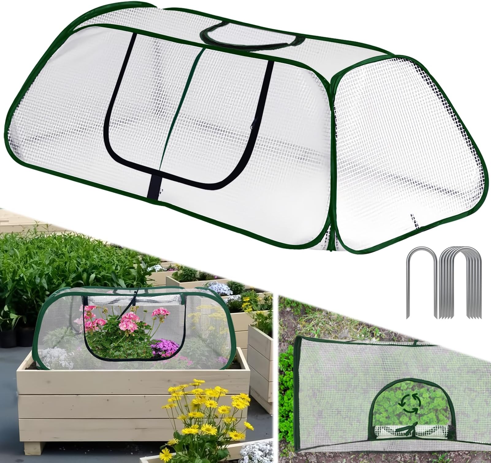 Amazon.com : VegTrug Small Greenhouse Frame and PE Cover, Seasons ...