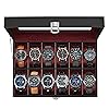 Amazon.com: BEWISHOME Watch Box Organizer 12 Watch Case for Men Luxury ...