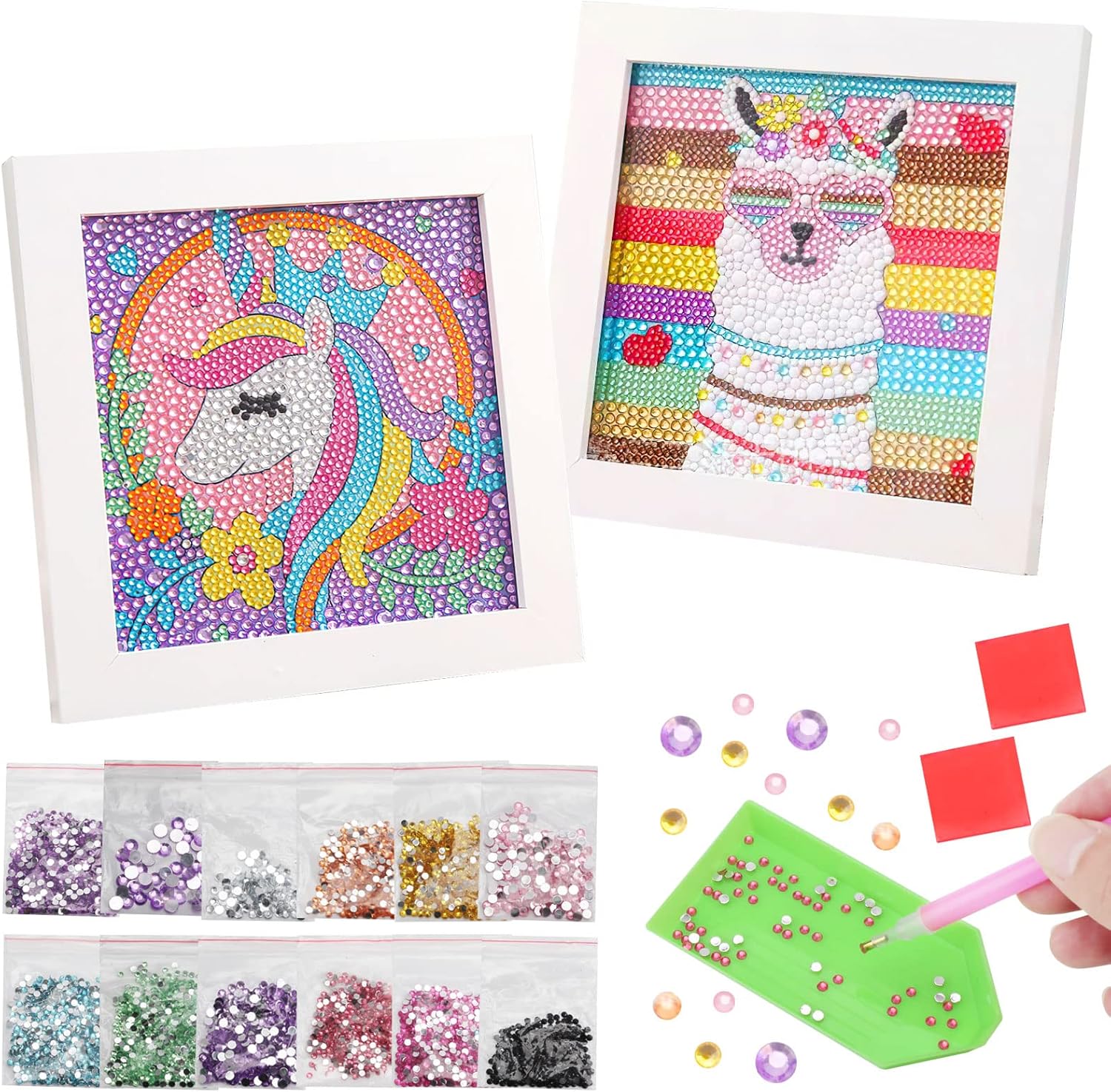 Ruicaifu 2 Set Diamant Painting Kinder, 5D DIY Diamant Painting Set mit ...