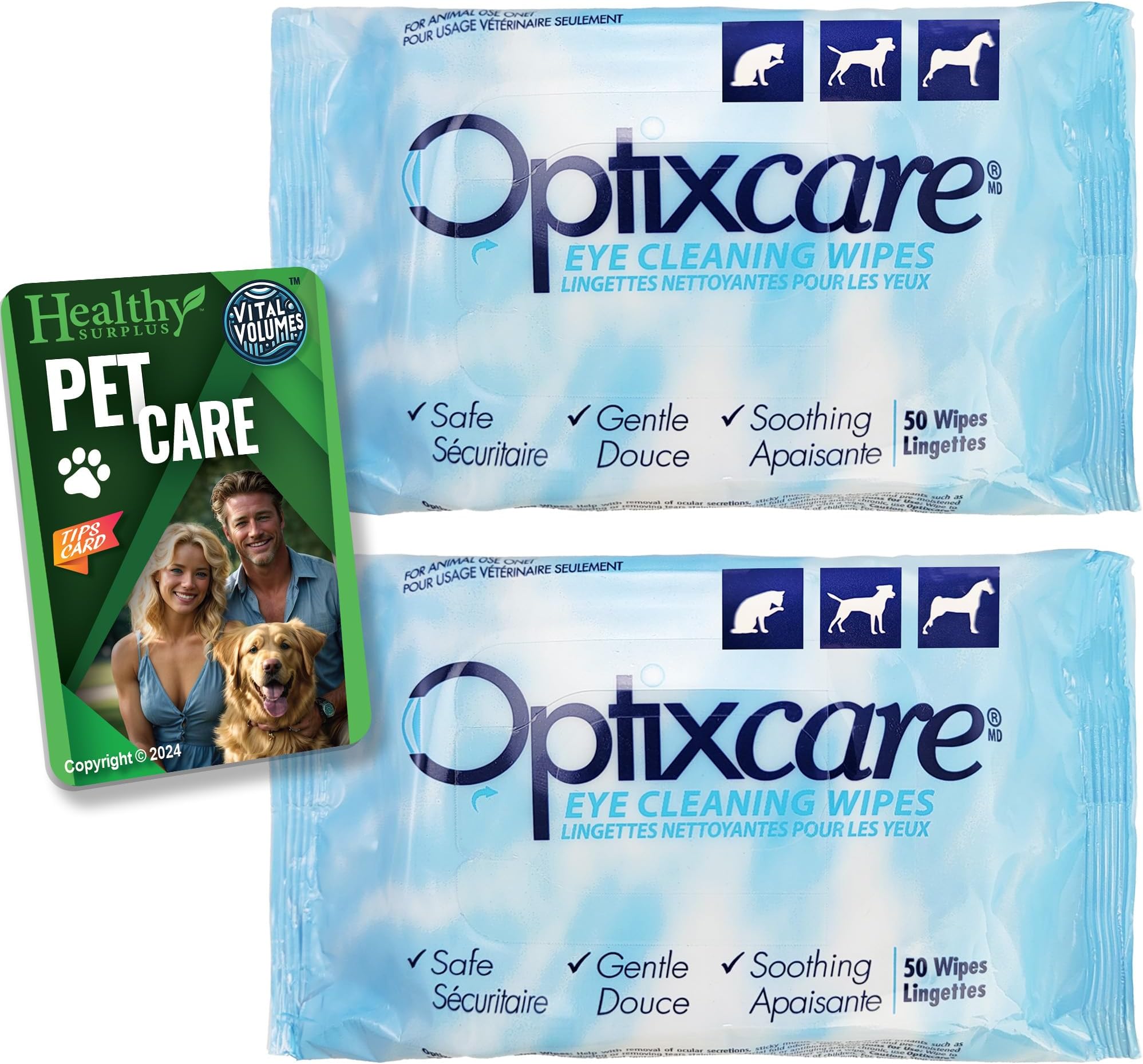 Healthy Surplus Optixcare Eye Cleaning Wipes for Dogs and Cats 50 Count ...