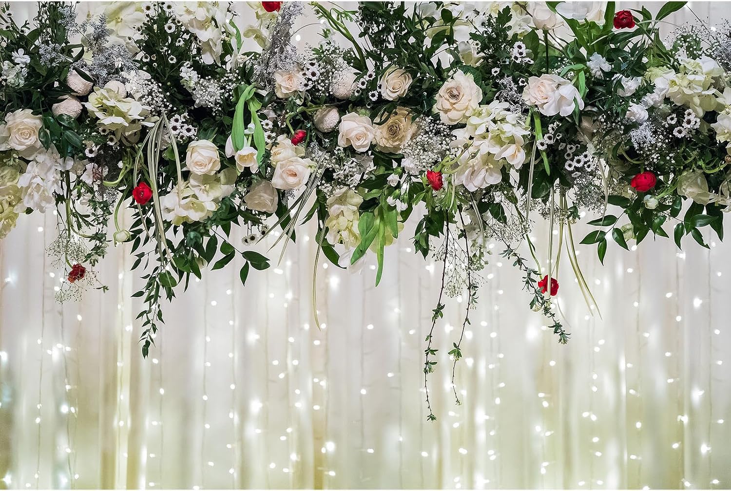Amazon.com : 7x5ft White Flower Backdrop Wedding Floral Wall ...