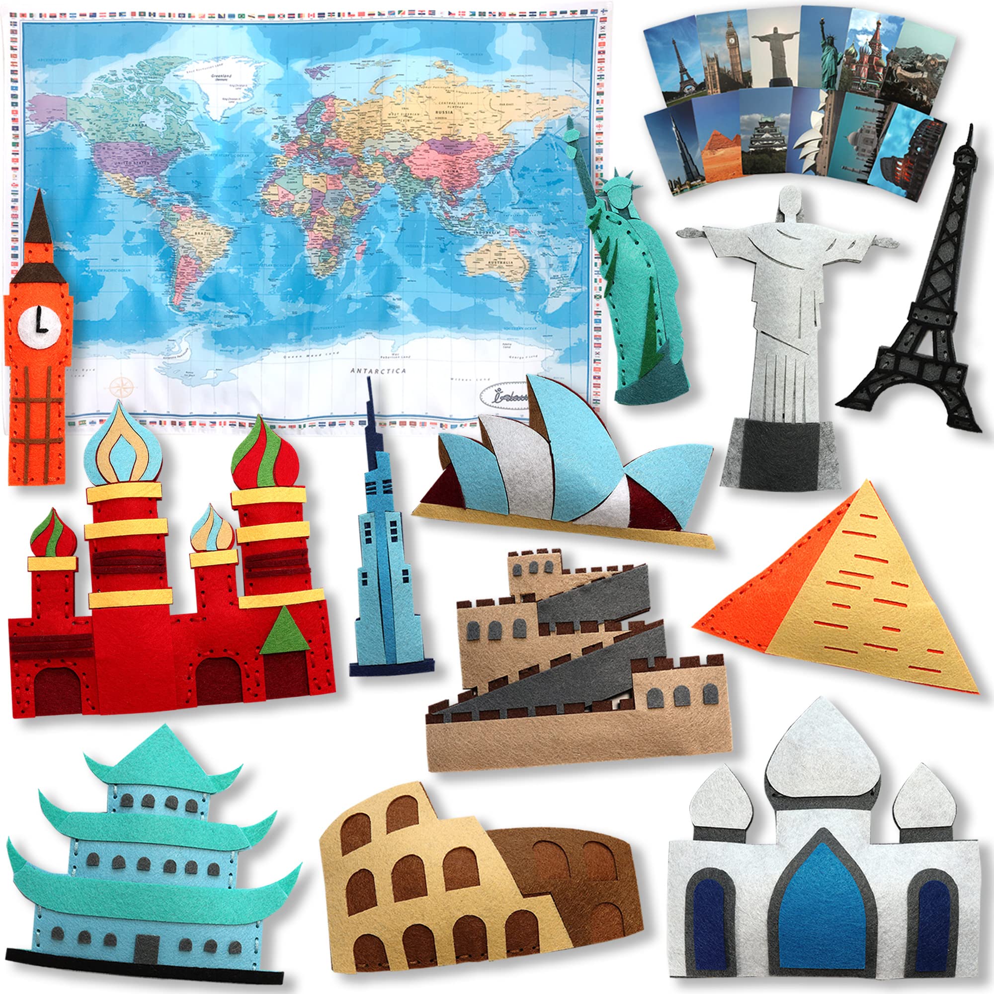 Buy i-daum Sewing Kit for Kids - Worldwide Landmarks Craft Kits w ...