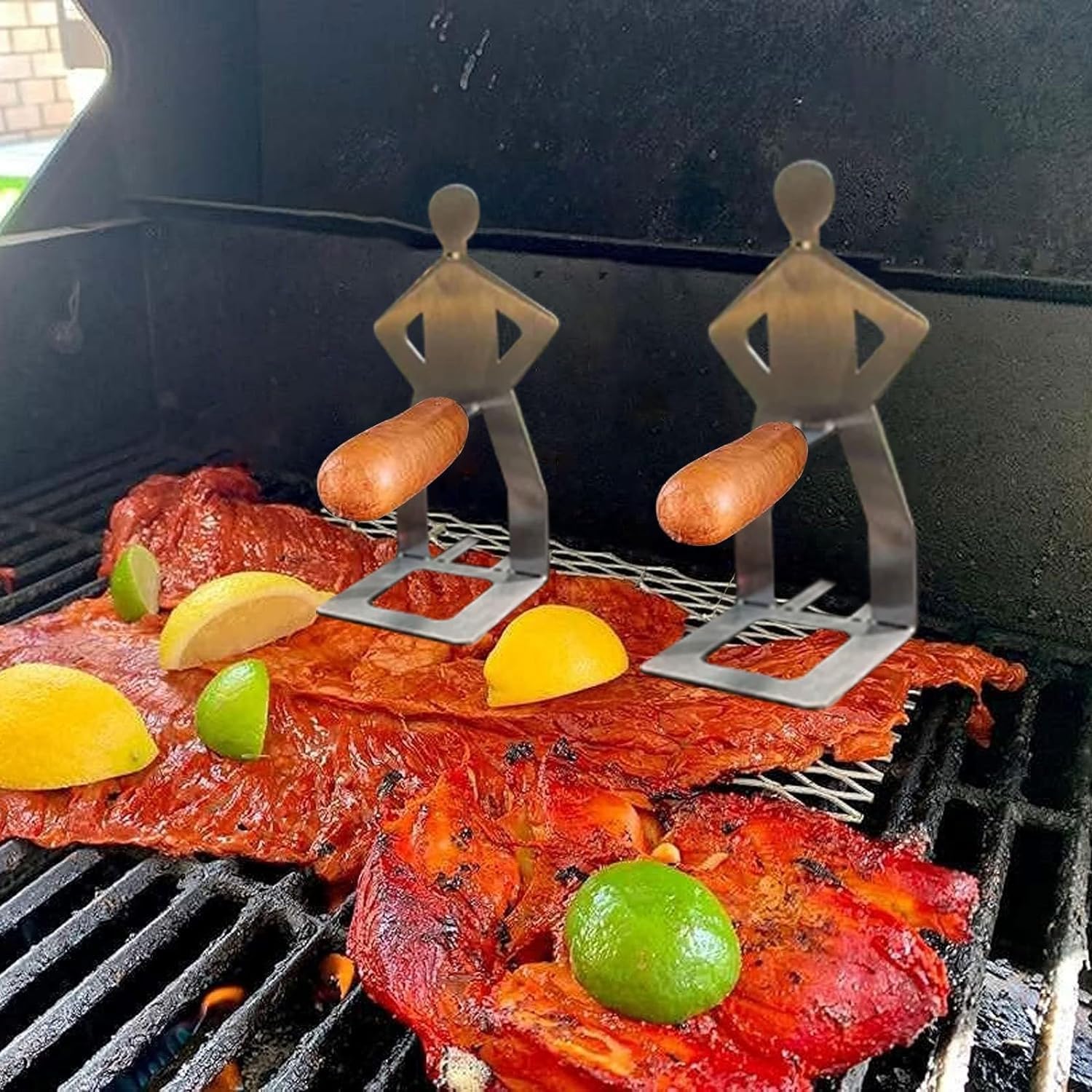 Amazon.com : Funny Stainless Steel Hot Dog Sausage Stand Holder ...