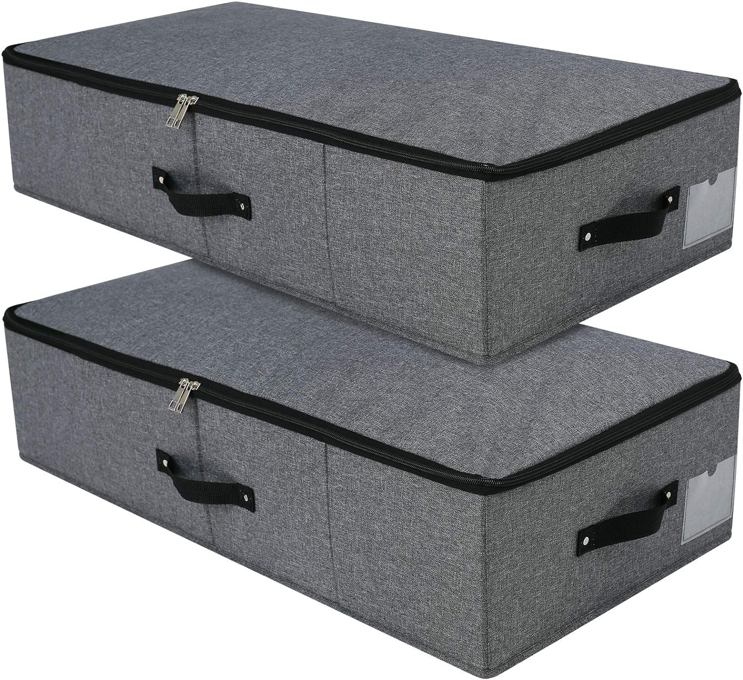Foldable Under Bed Storage Box with Plastic Support Liner, Handles ...