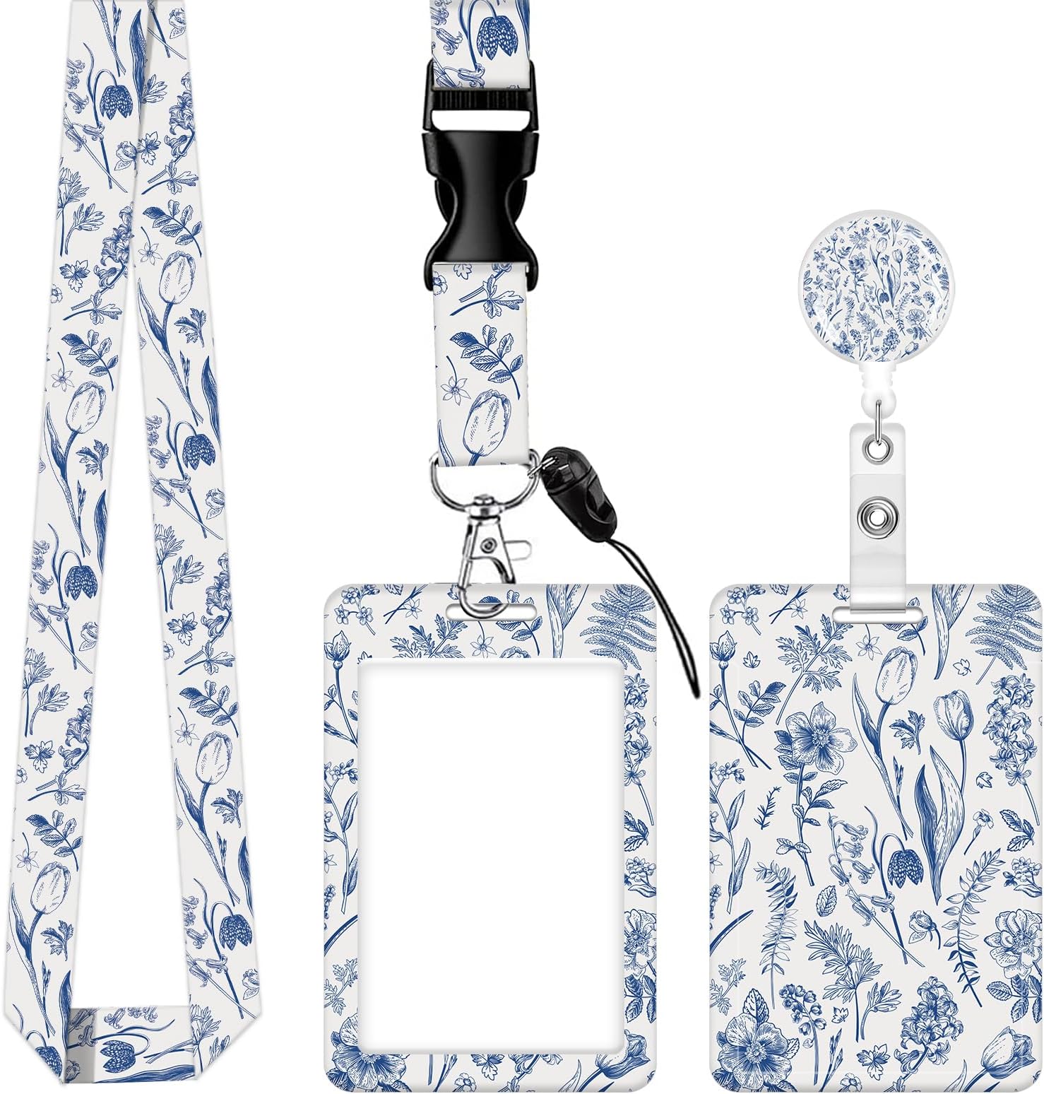 Amazon.com : ID Badge Holder with Breakaway Lanyard, Retractable Badge ...