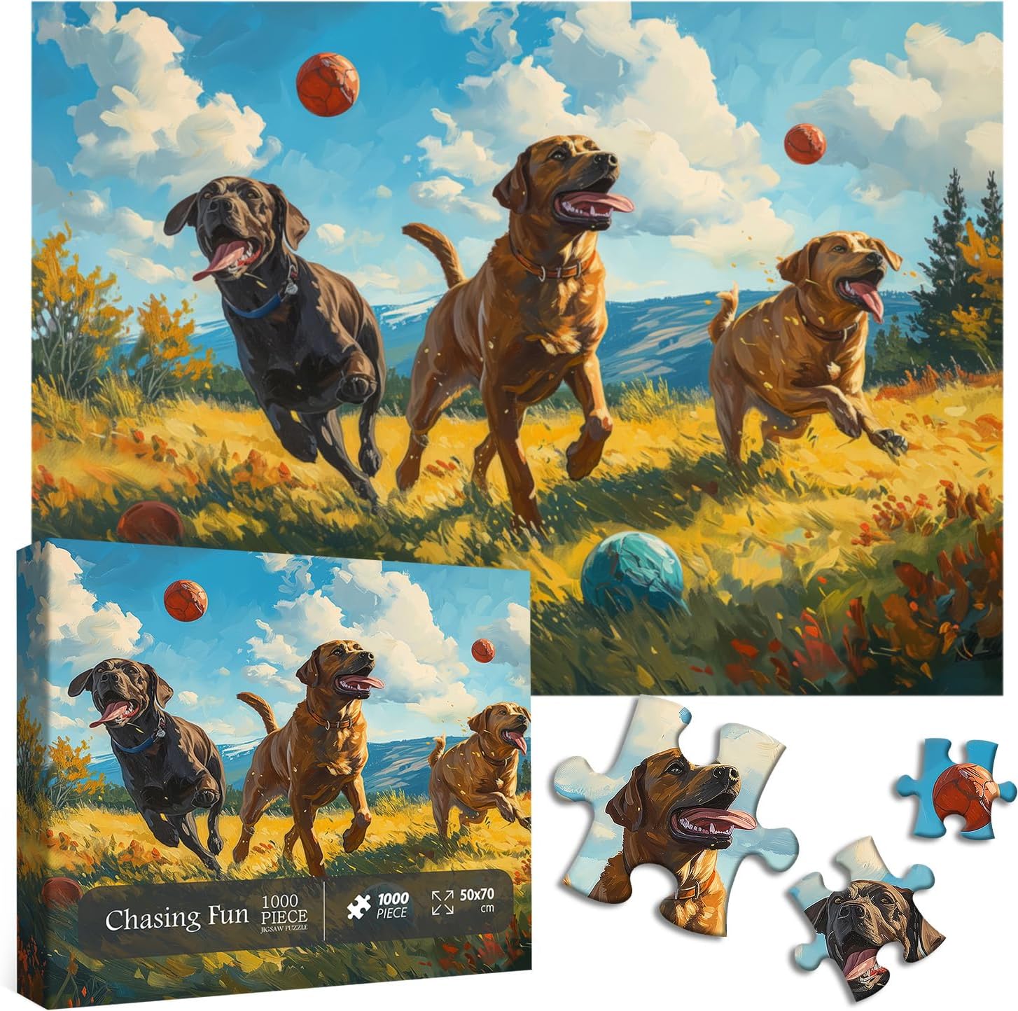 Amazon.com: PICKFORU Vintage Dog Puzzles for Adults 1000 Pieces and up ...