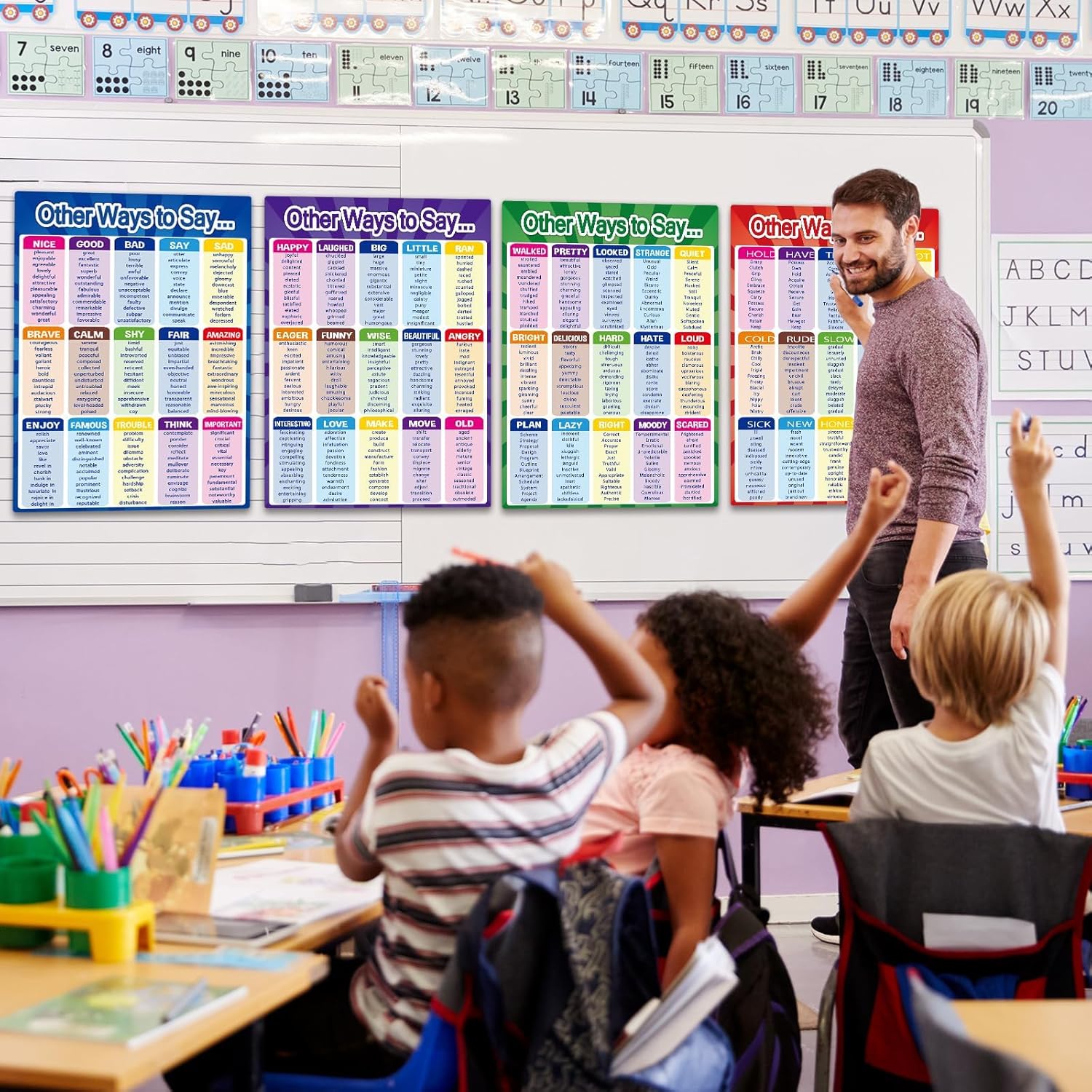 4 Pcs English Educational Posters 60 Groups Grammar Australia | Ubuy