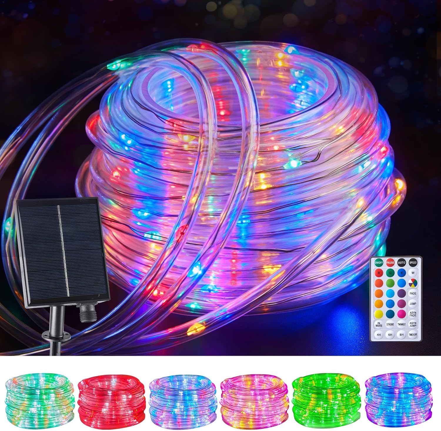 Amazon.com: Brightown Solar String Lights Outdoor Waterproof, 18 Colors ...