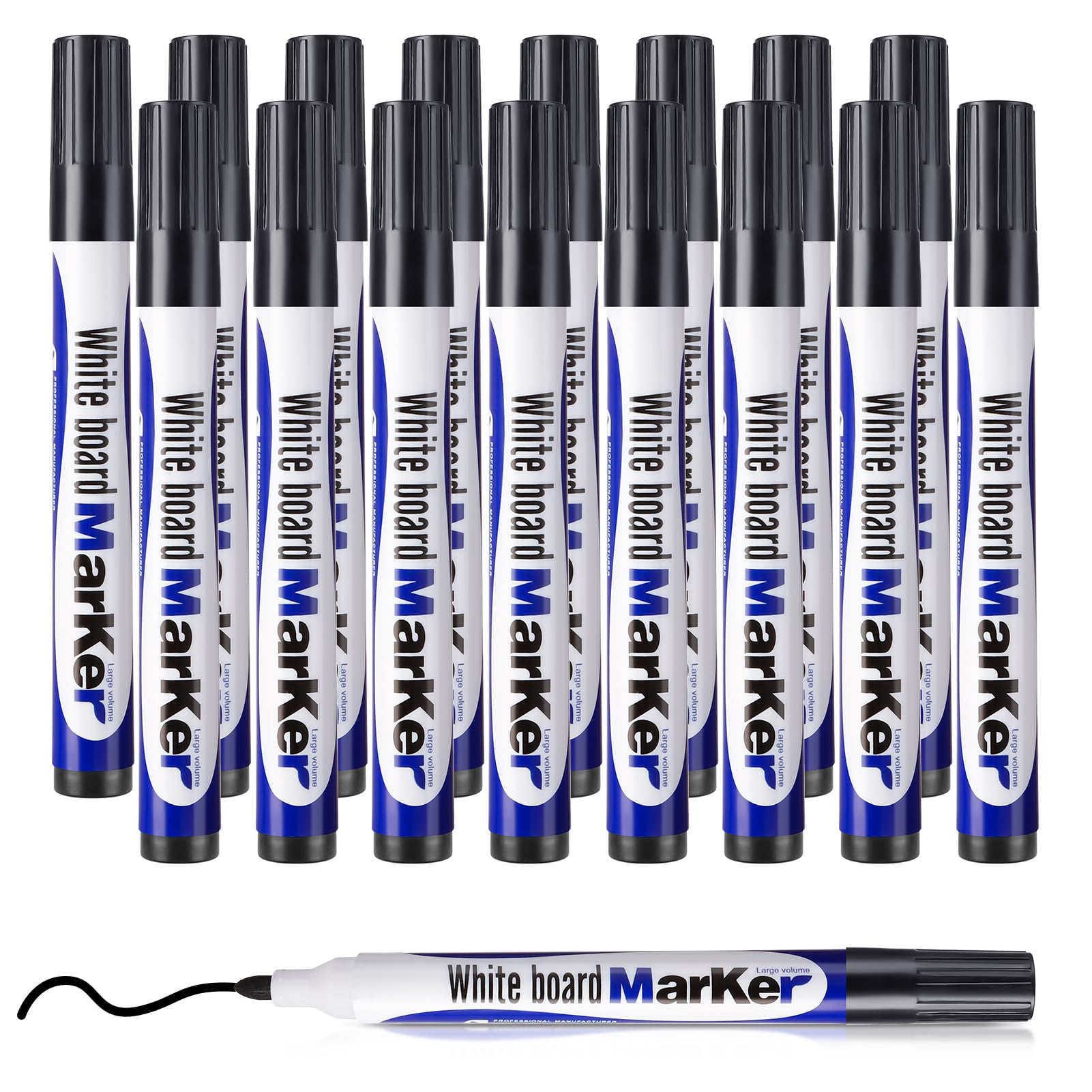 Invalidism Thick Whiteboard Pens,16 PCS Dry Wipe Whiteboard Marker Pens ...