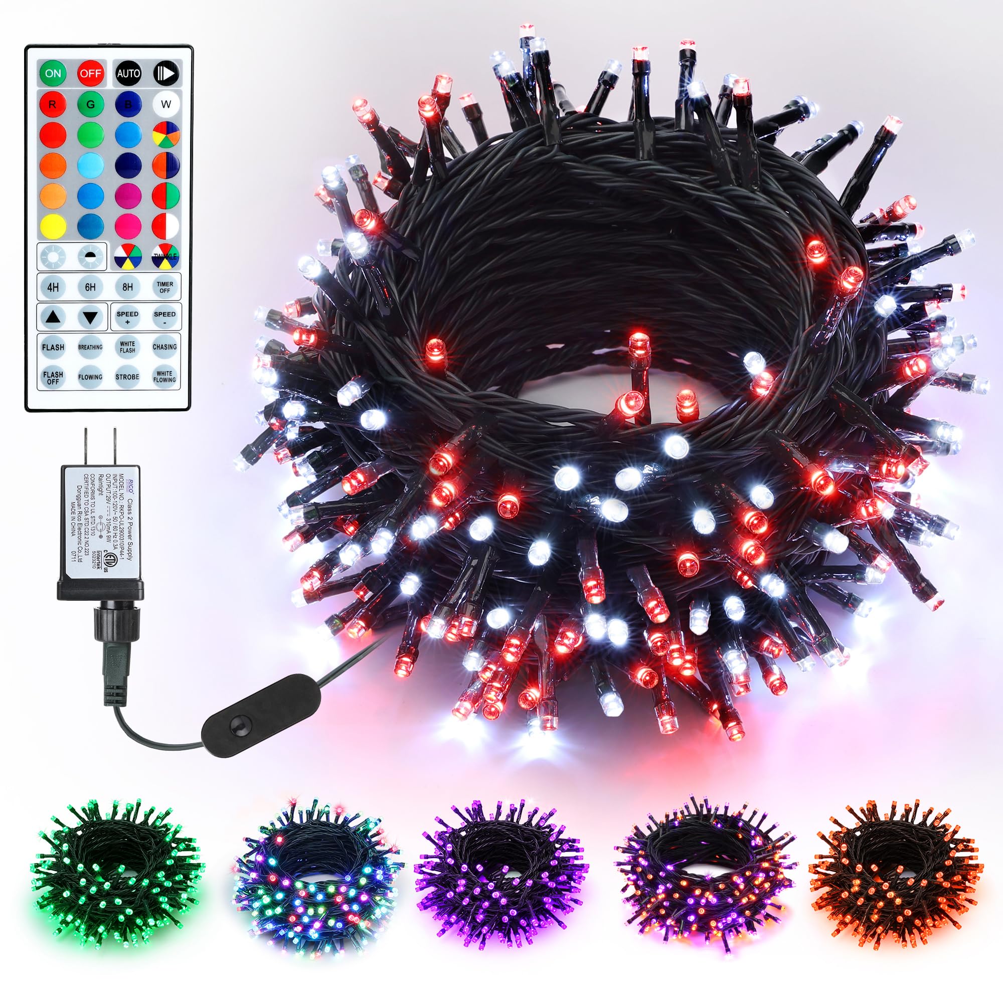 Amazon.com: ODEETRONIC Color Changing Christmas Lights, 66ft 200 LED ...