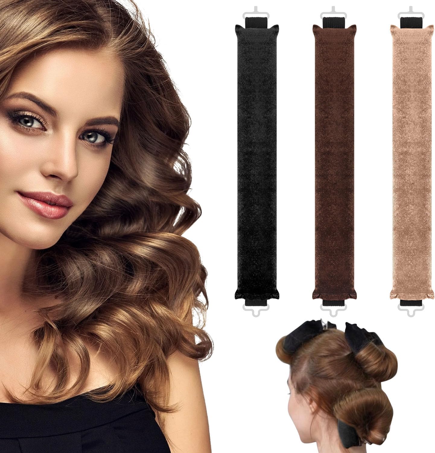 Amazon.com : AIDUCHO Flexible Hair Curlers, 3PCS Soft Overnight Blowout ...