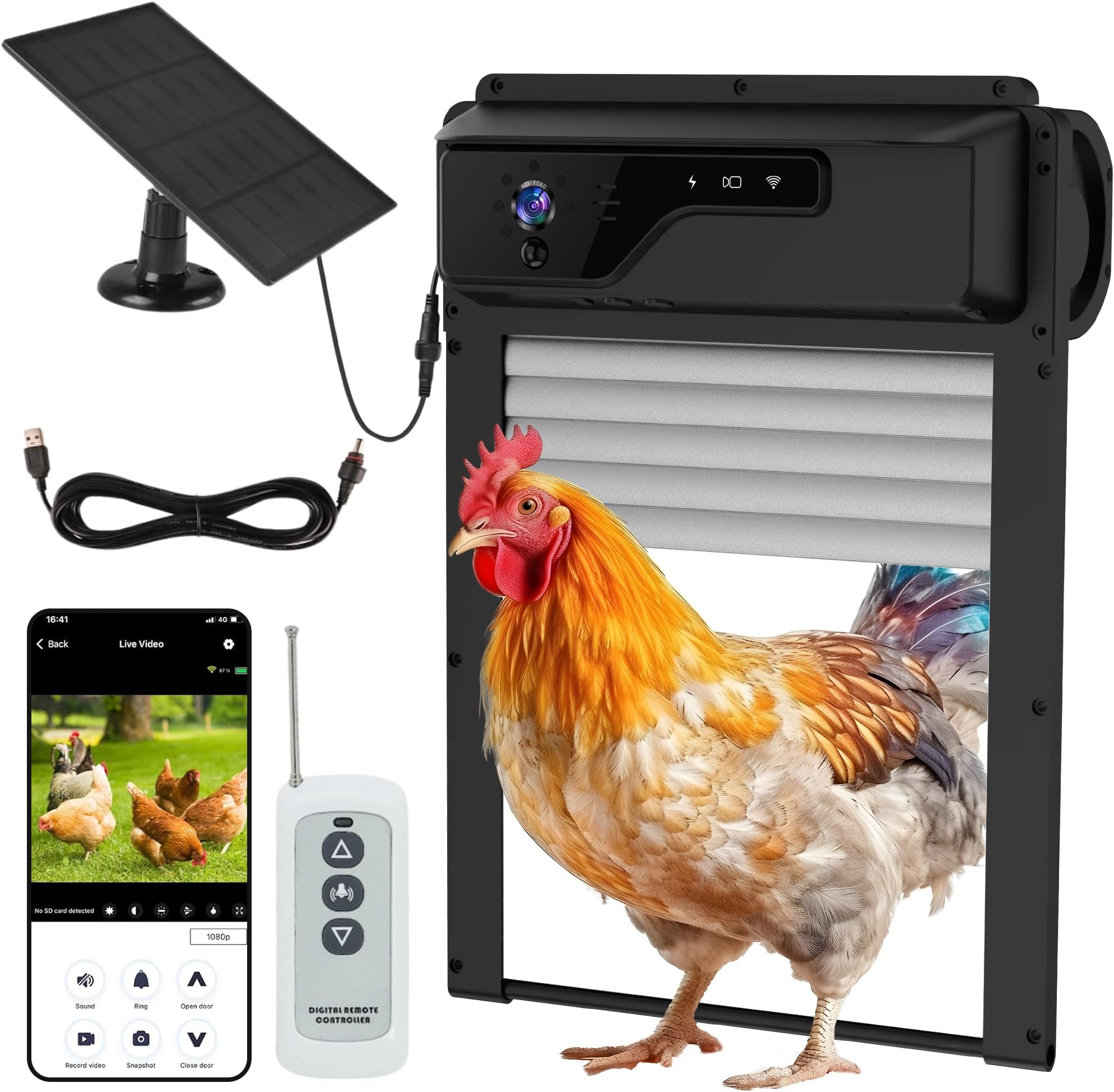 Amazon.com: LofyJoy Automatic Chicken Coop Door - Solar Powered & WiFi ...