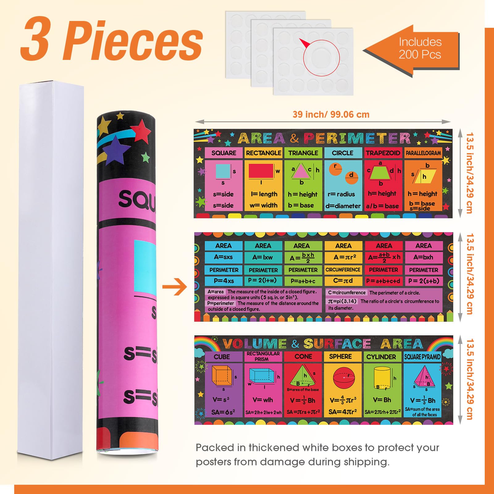 Snapklik.com : Pasimy 3 Pack Math Posters Mathematics Educational ...