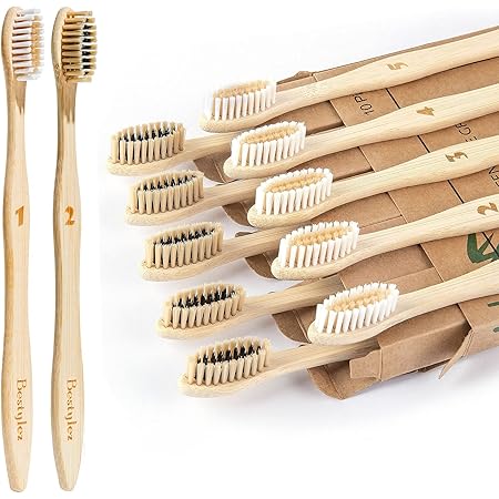 Amazon.com : VIVAGO Biodegradable Bamboo Toothbrushes 10 Pack - BPA ...