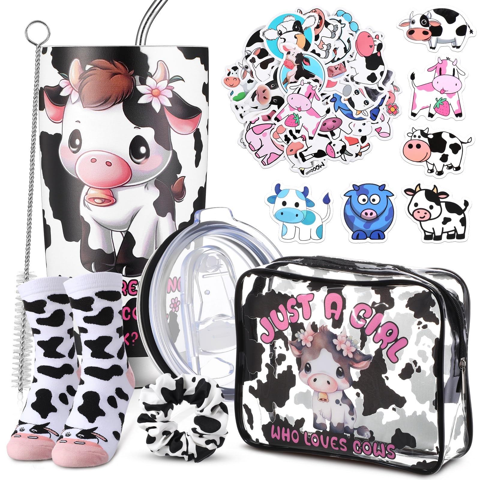 Amazon.com: 5 Pcs Cow Printed Coffee Cups Gift Set for Cow Lovers ...