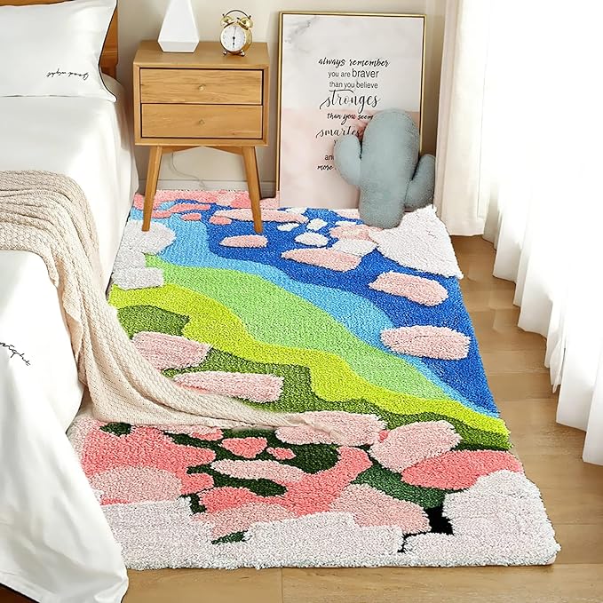 Amazon.com: LEVINIS Floral Moss Area Rugs for Girls Soft Shag Bedroom ...
