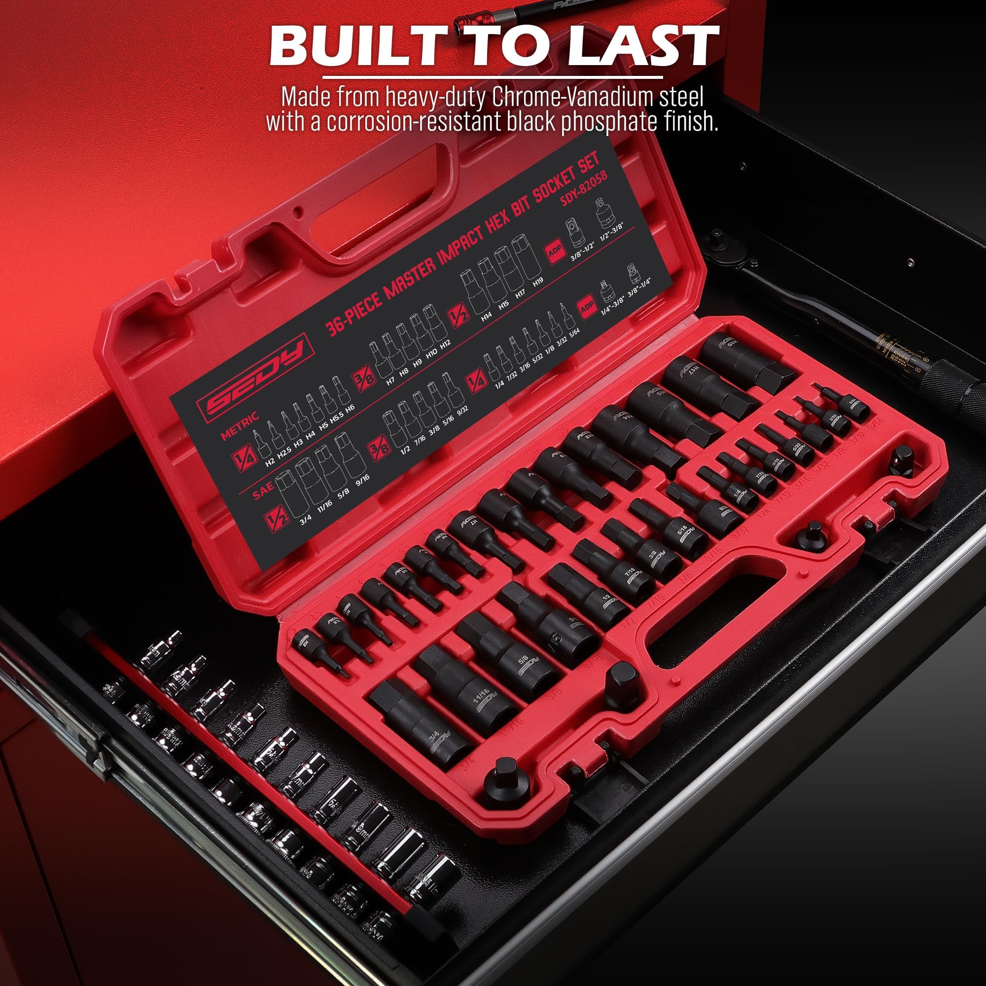 Snapklik.com : Hex Bit Impact Socket Set: 36-Piece