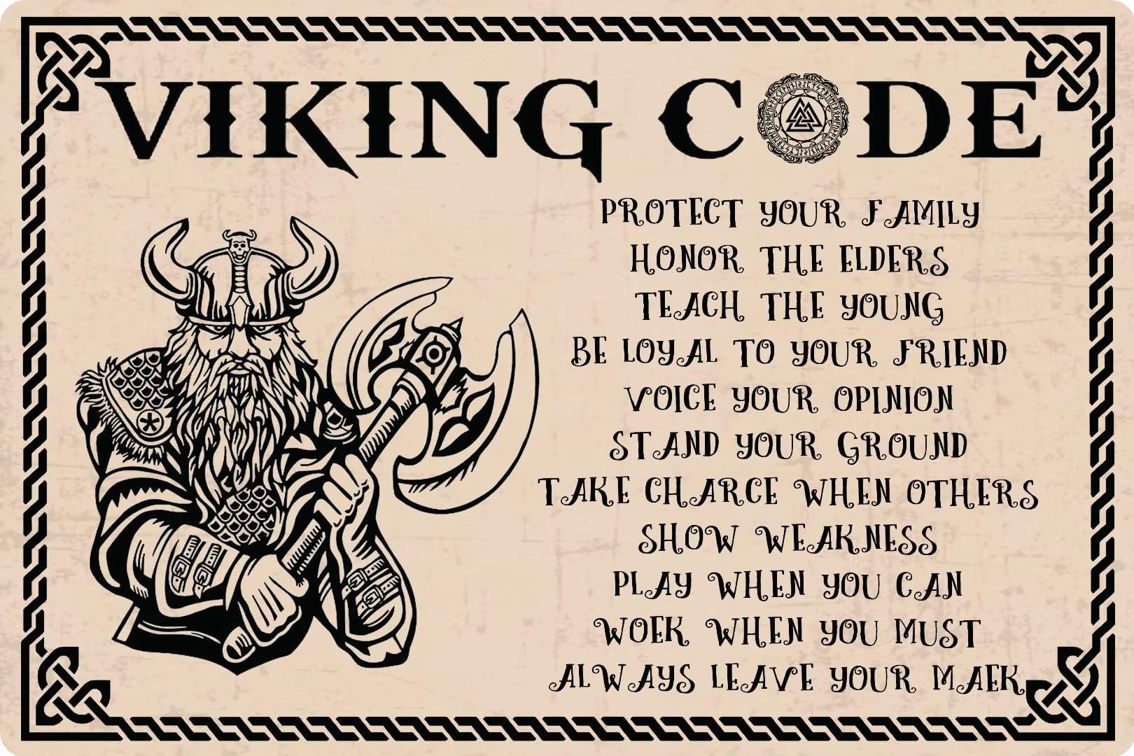 Amazon.com: Bestylez Viking Gifts For Men Viking Code Sign Viking Wall ...
