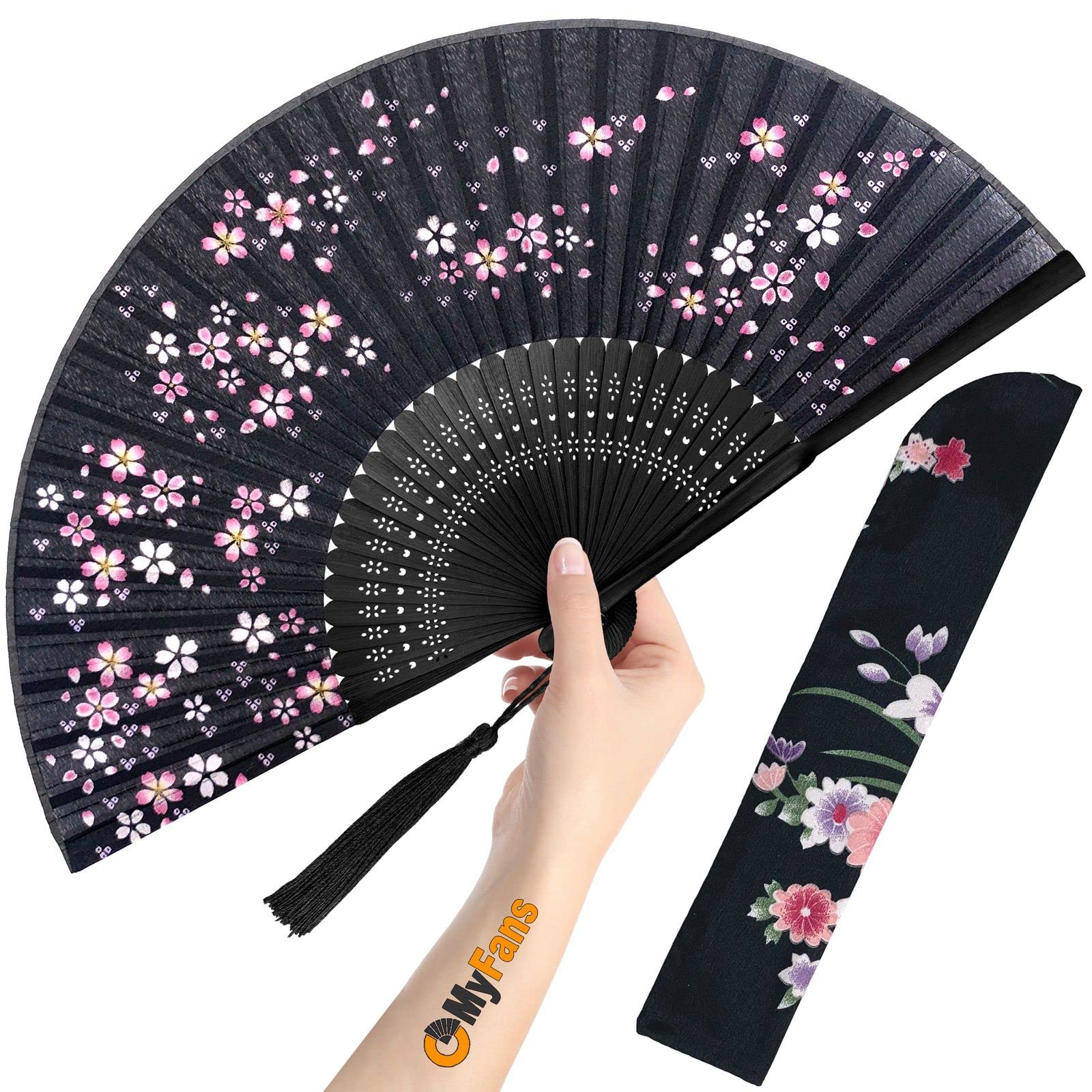Amazon.com: OMyFans Hand Fan for Women Foldable - Folding Chinese ...