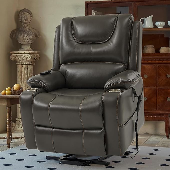 Amazon.com: Irene House Large Power Lift Recliner with Cup Holder ...