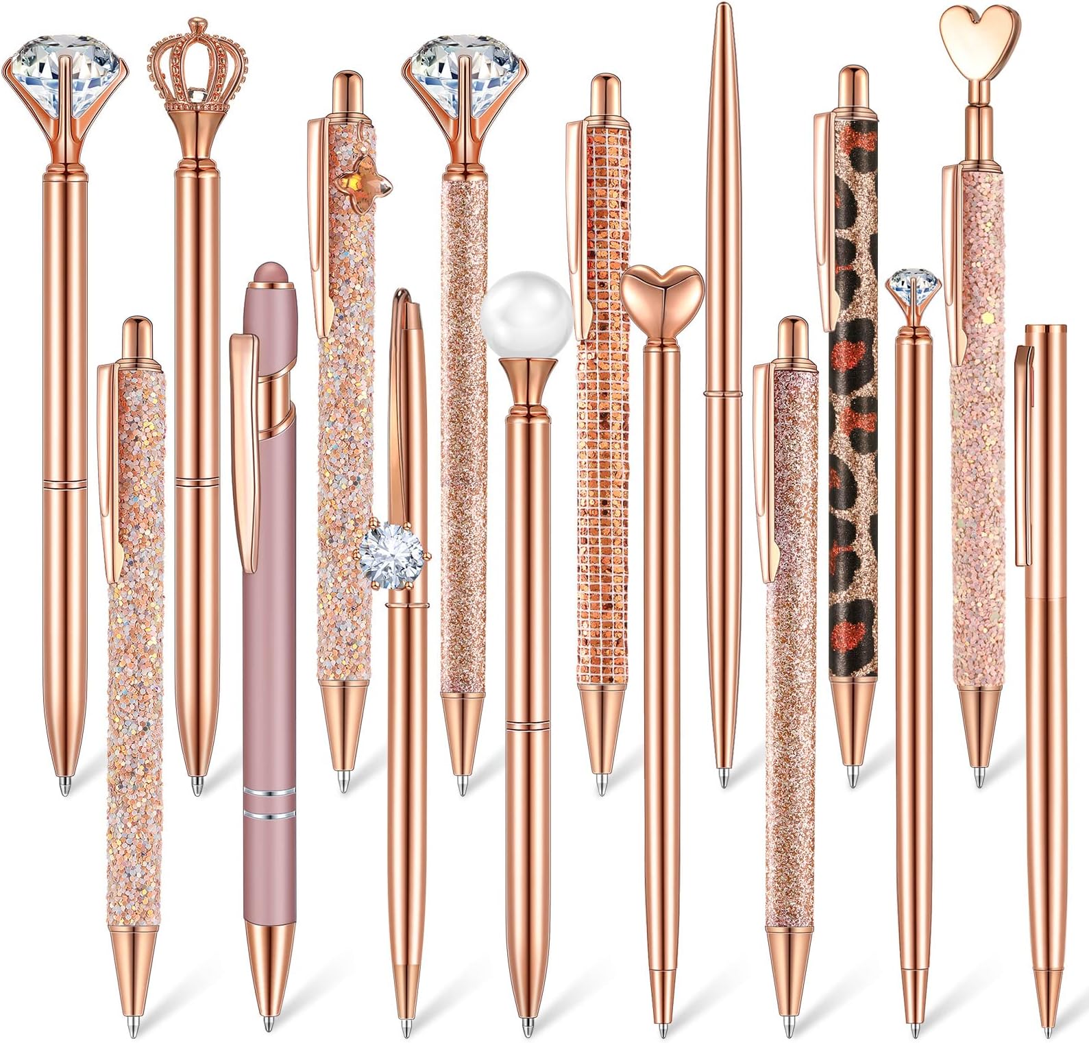 Amazon.com : Colarr 16 Pcs Ballpoint Pens Set Metal Crystal Diamond Pen ...