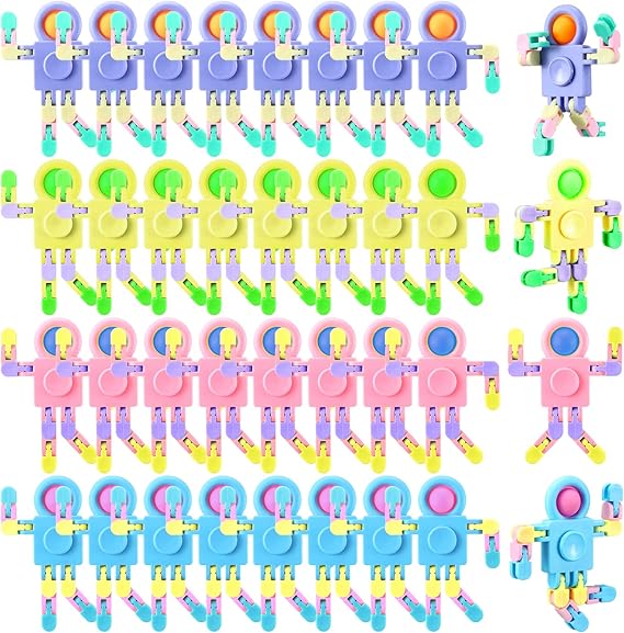 Amazon.com: Libima 32 Pcs Robot Fidget Spinner Toys Transformable ...