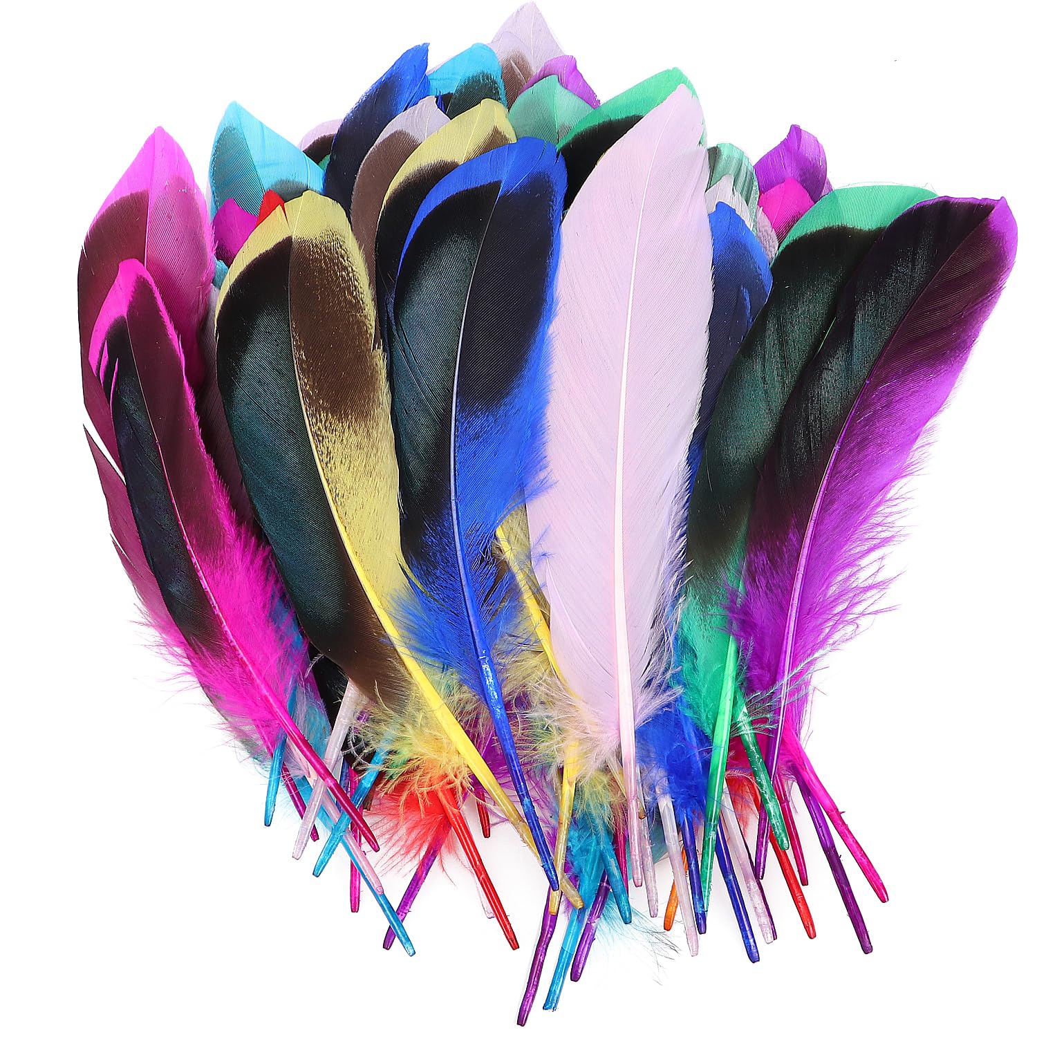 Acooruiteng Feathers Feathers for Crafts Soft Fluffy Feather Colorful ...