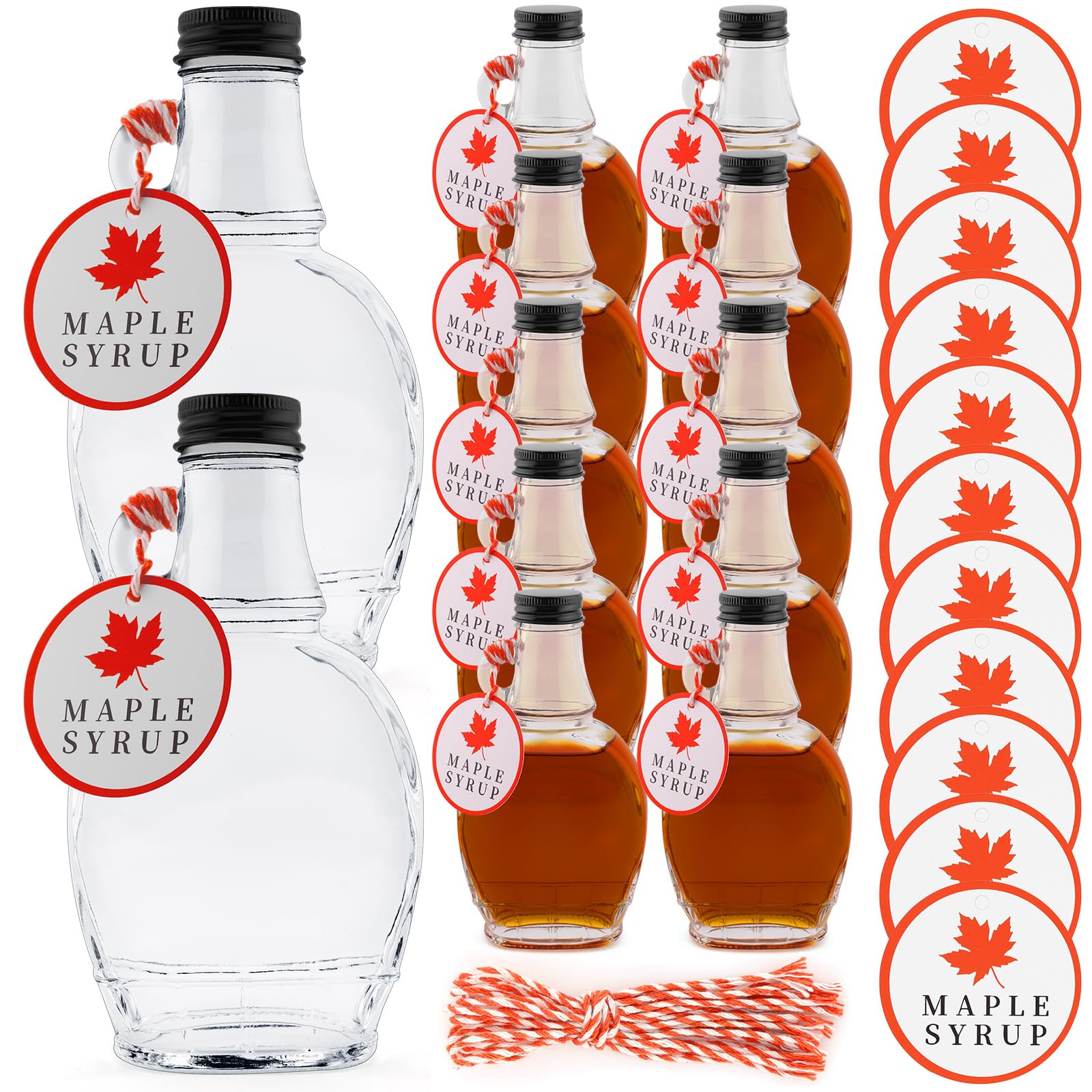 Amazon.com: zsccxq 12 Pcs 5 oz Glass Maple Syrup Bottles with Tags ...