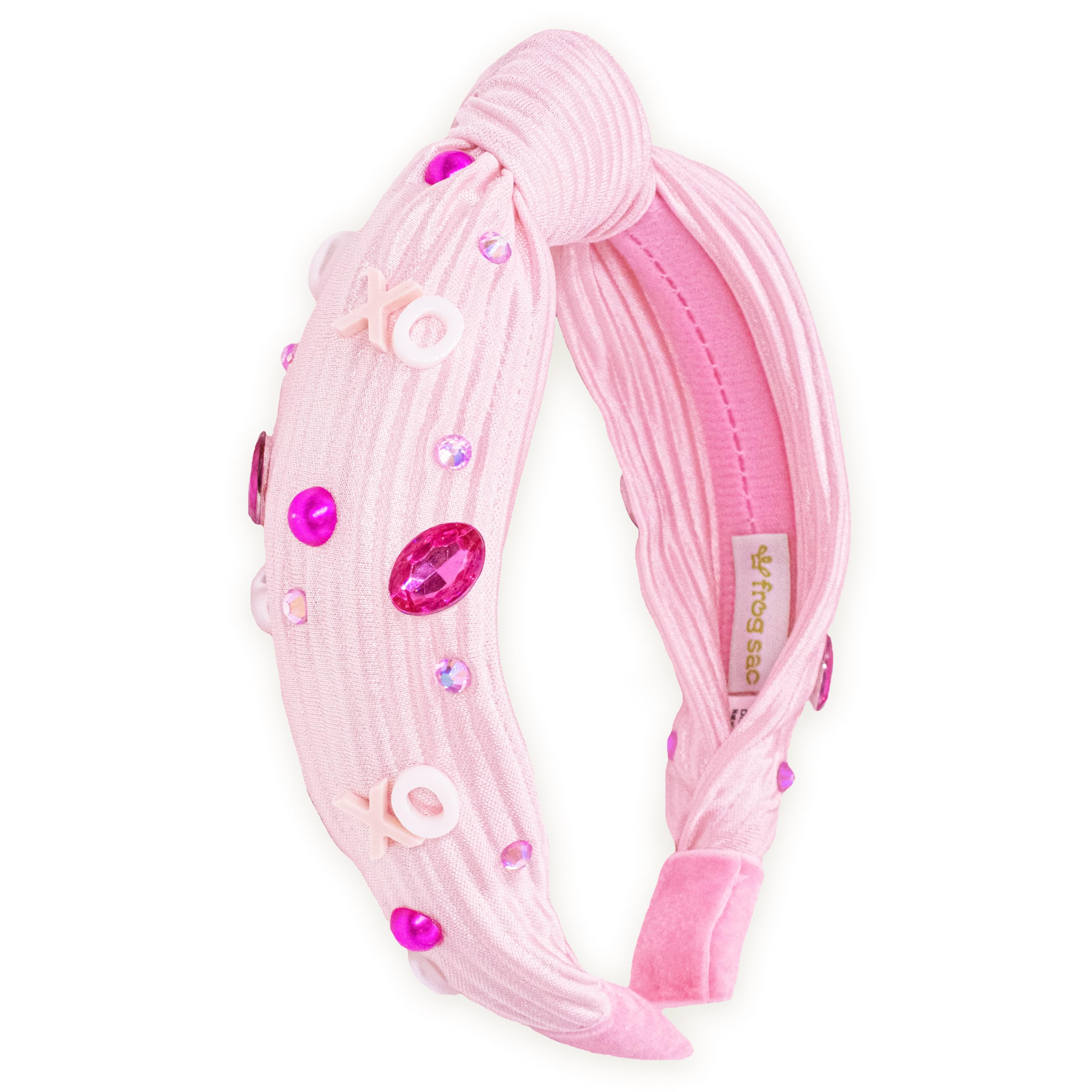 Amazon.com : FROG SAC Top Knot Headband for Girls - Knotted Valentines ...