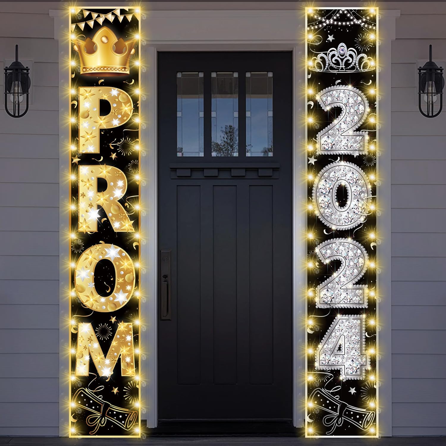Amazon.com: Prom Decorations 2024 Banner, Black and Silver Prom ...