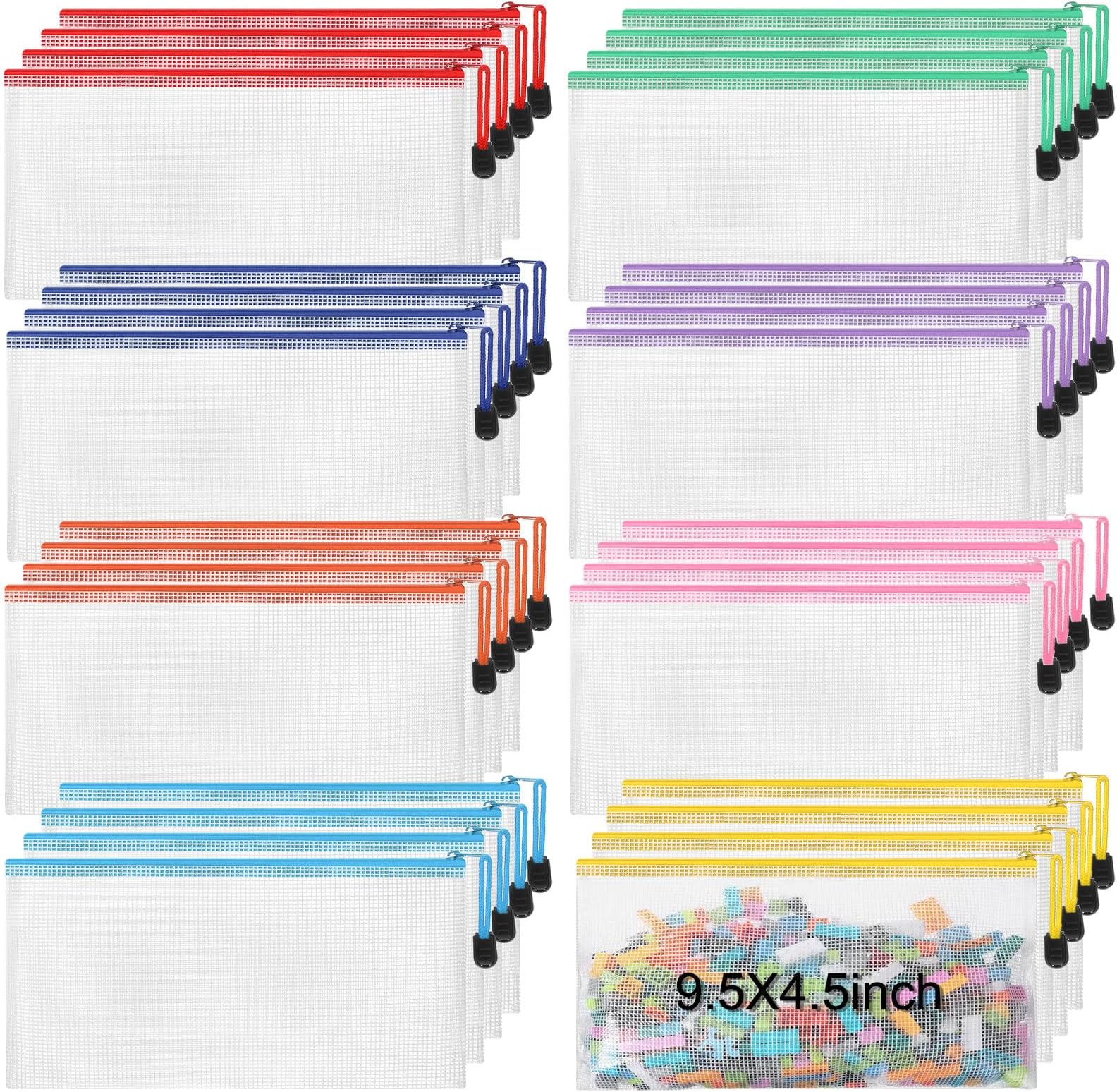Amazon.com : Jetec 32 Pcs Mesh Zipper Pouch Toy Storage Bags Zipper ...