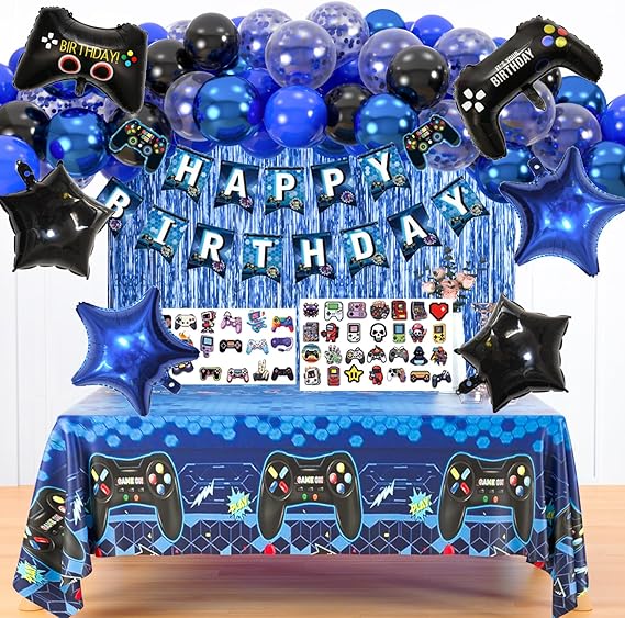 Amazon.com: 184pcs Video Game Birthday Party Decorations for Boys ...