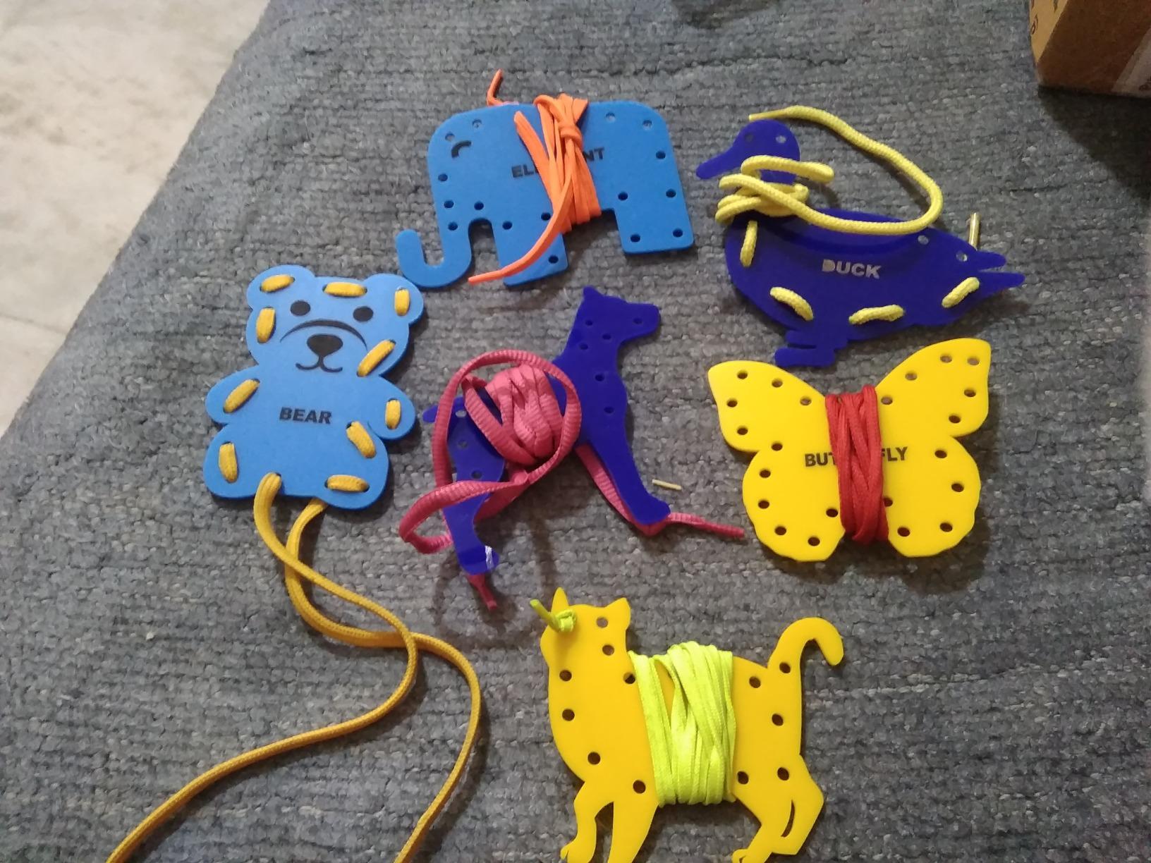 Plastic Lacing Animal Shape Learning Kit Activity Montessori ...