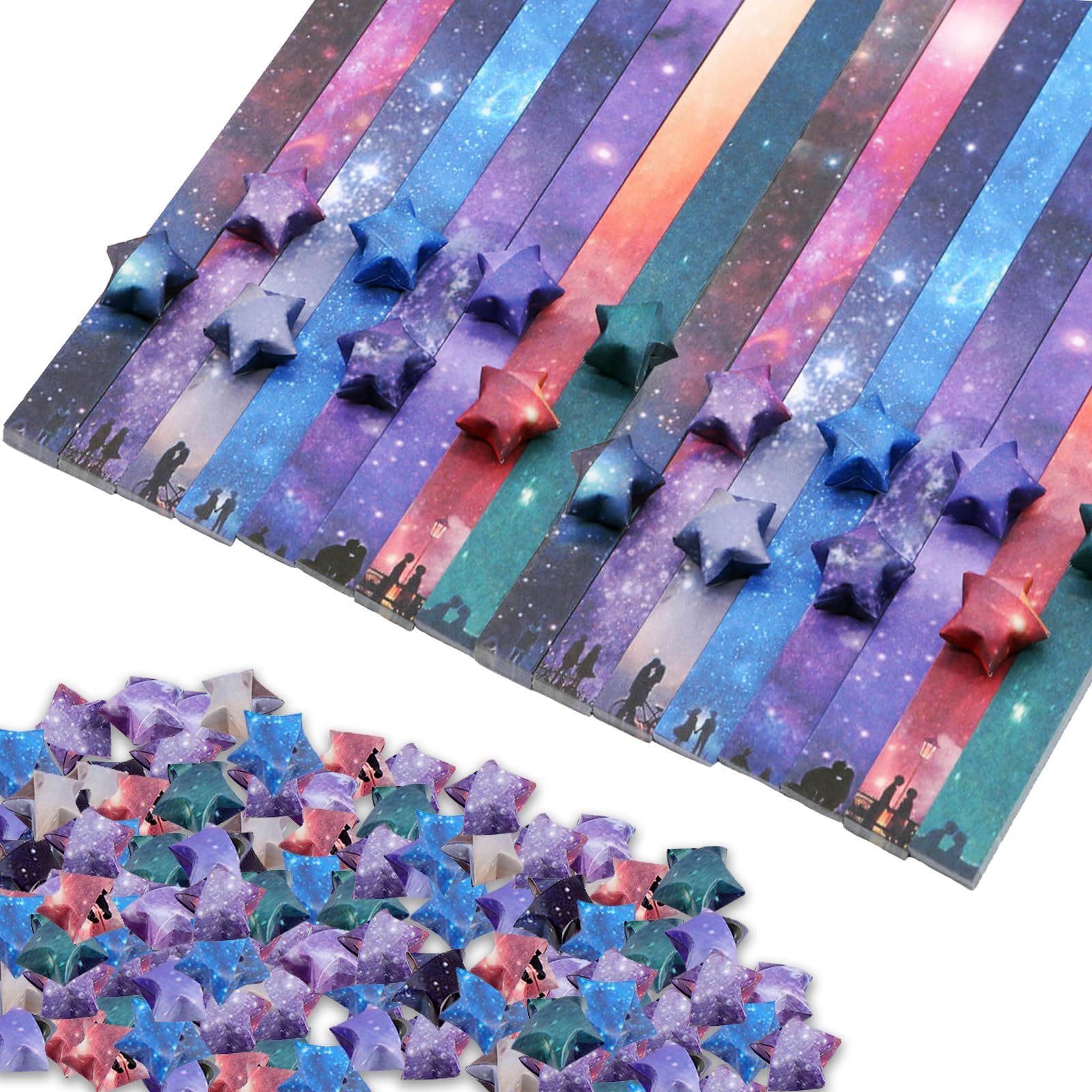 Amazon.com : Bouiexye 540 Sheets Star Paper - 8 Different Designs of ...