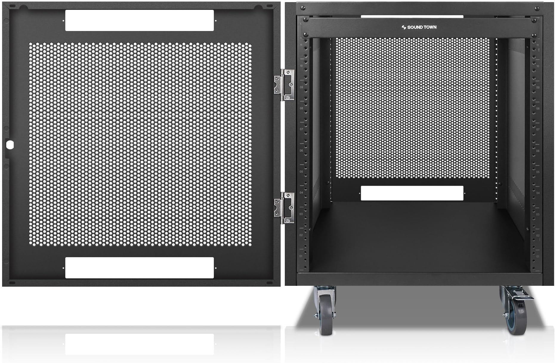Amazon.com: Sound Town 12U Universal Steel Rack, w/Mesh Doors, Locking ...