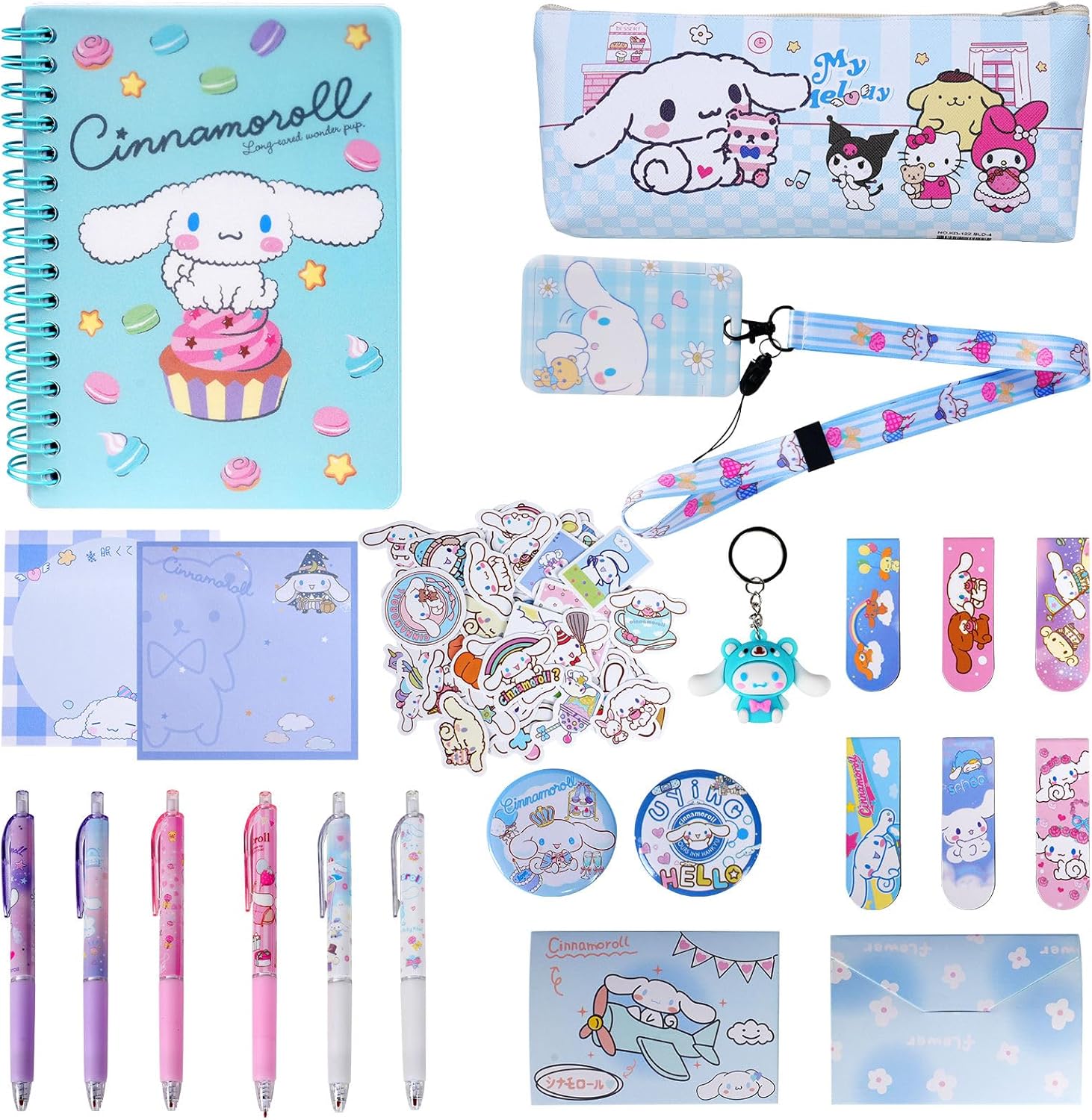 Amazon.com: YWBEQWNC 70 Items Cinnamoroll Stationery Set, Cinnamon Roll ...